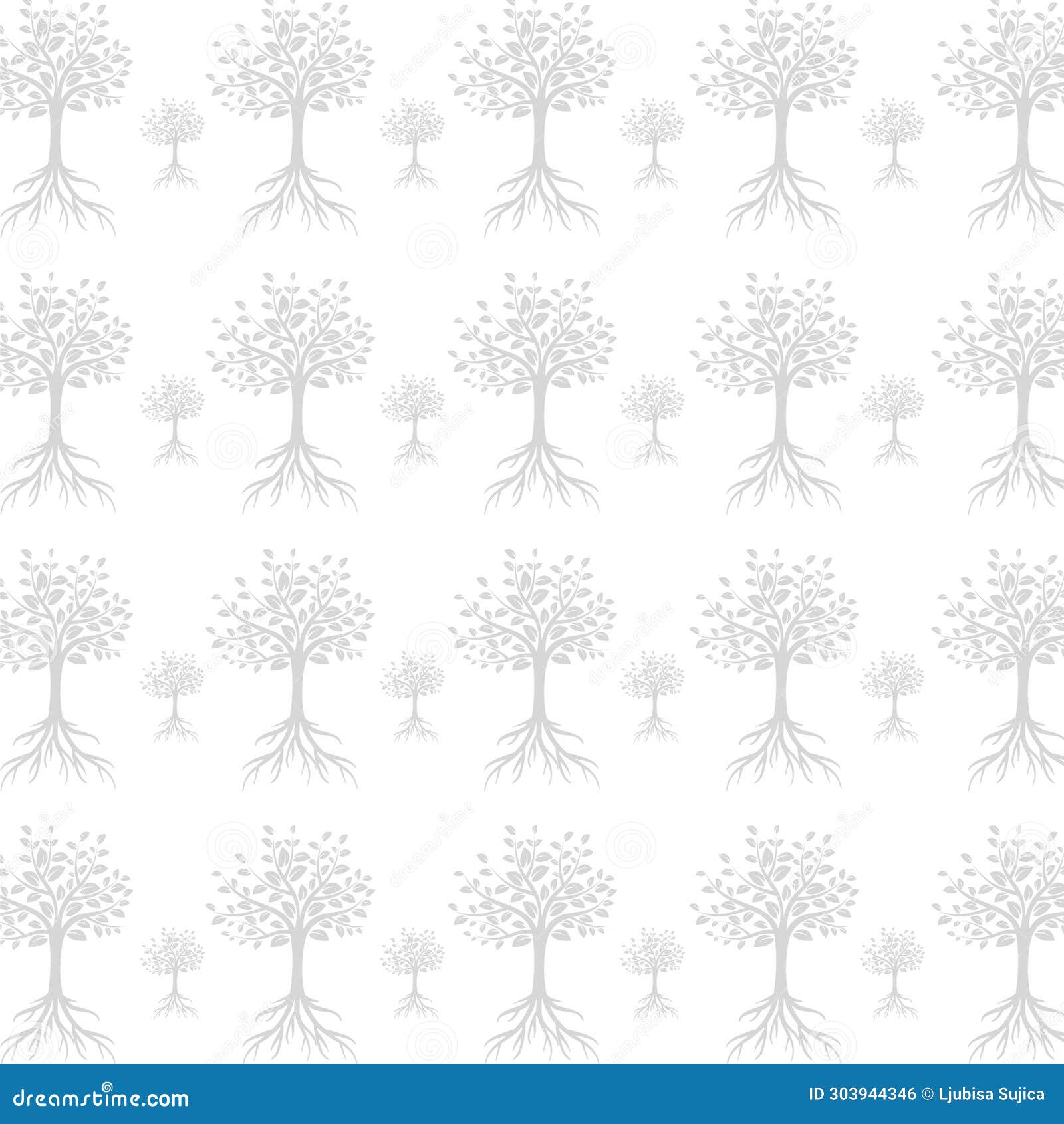 Tree Root Seamless Pattern Isolated on White Background Stock ...