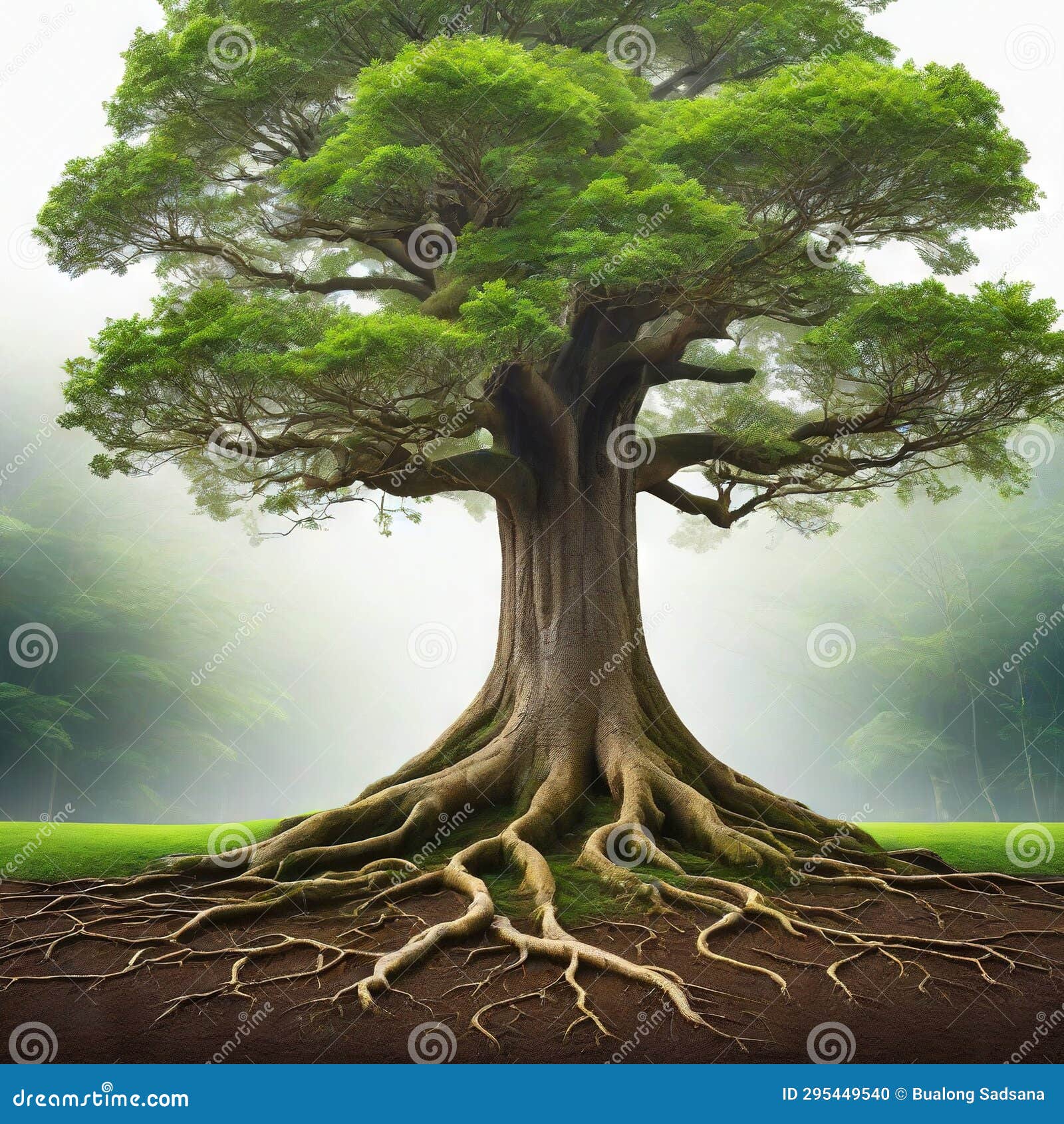 Tree with Root System Isolated on Transparent Background Stock ...