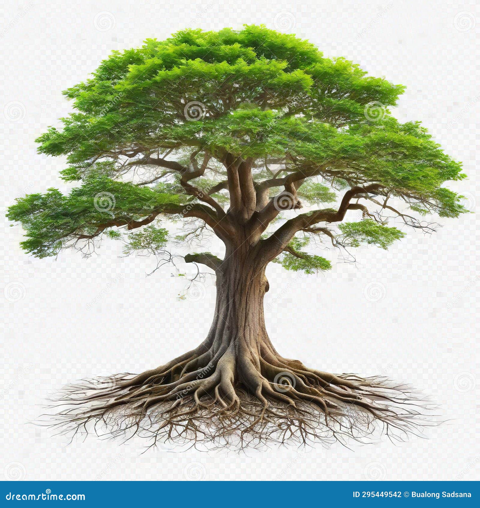 Tree with Root System Isolated on Transparent Background Stock Photo ...