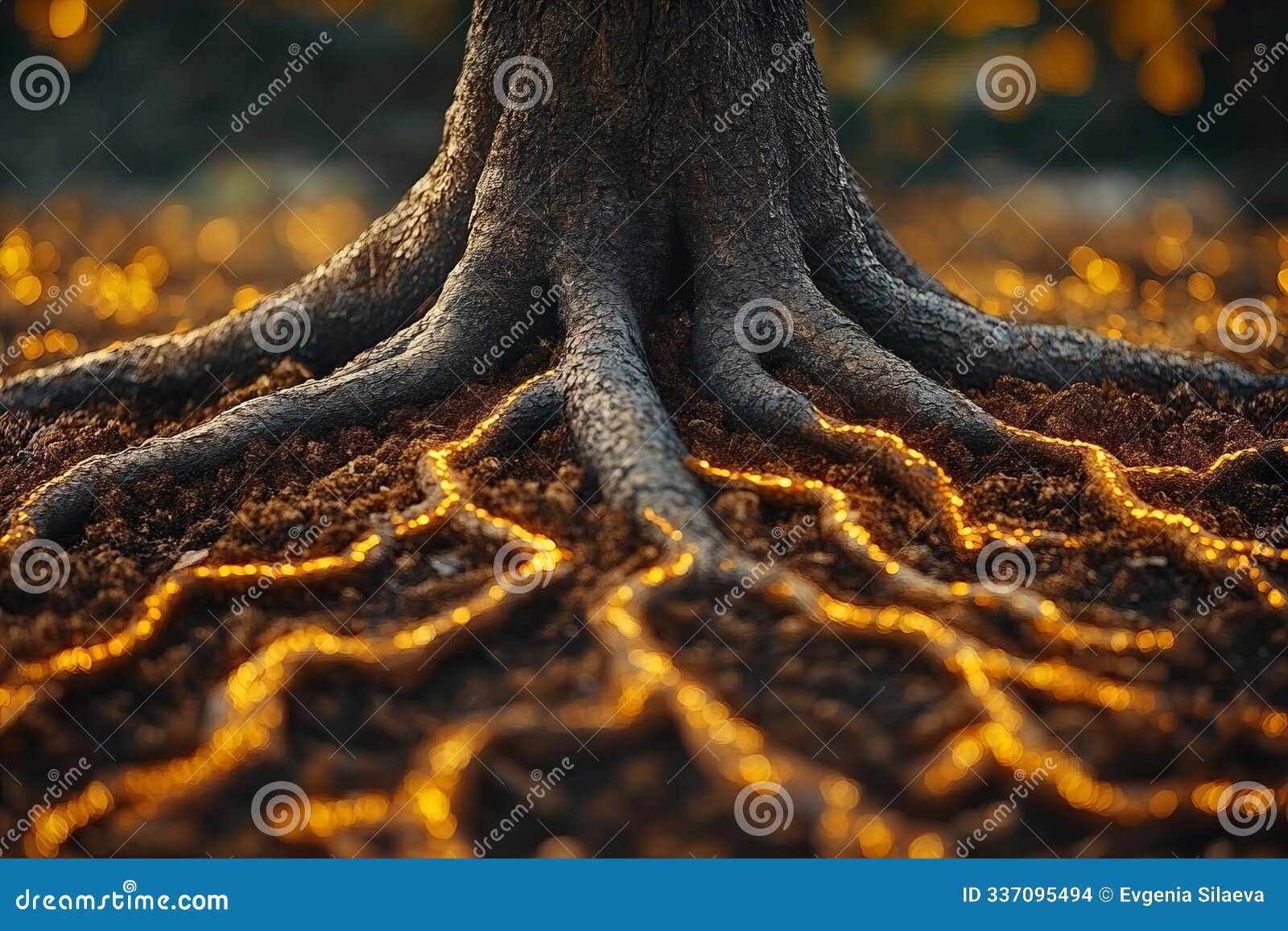 Tree with Root System Transverse Arrangement of Soil Going Deep into ...