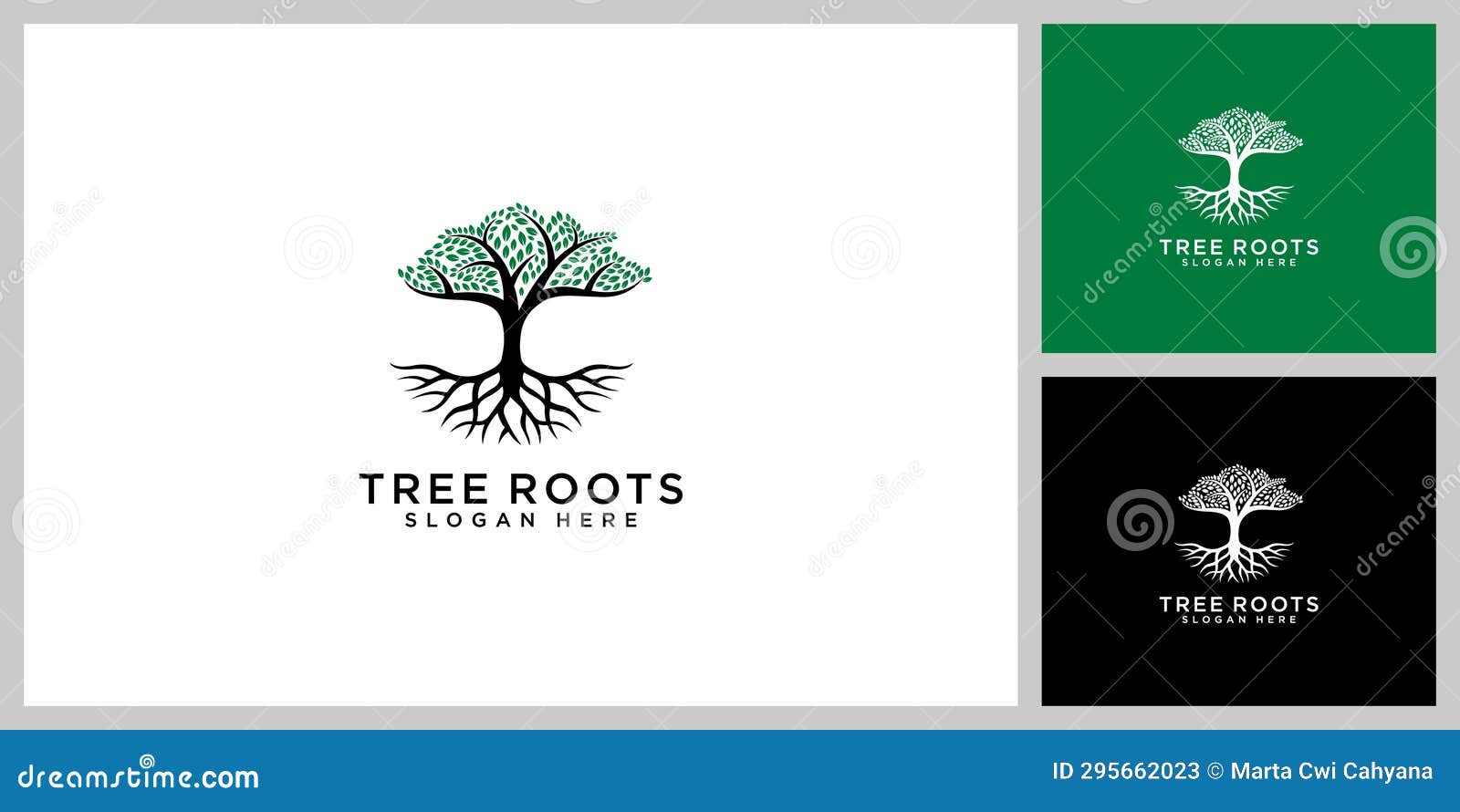 Tree and Root Vector Design Template Stock Vector - Illustration of ...