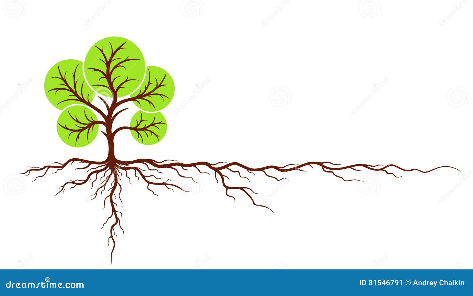Tree with roots. stock vector. Illustration of trees - 81546791