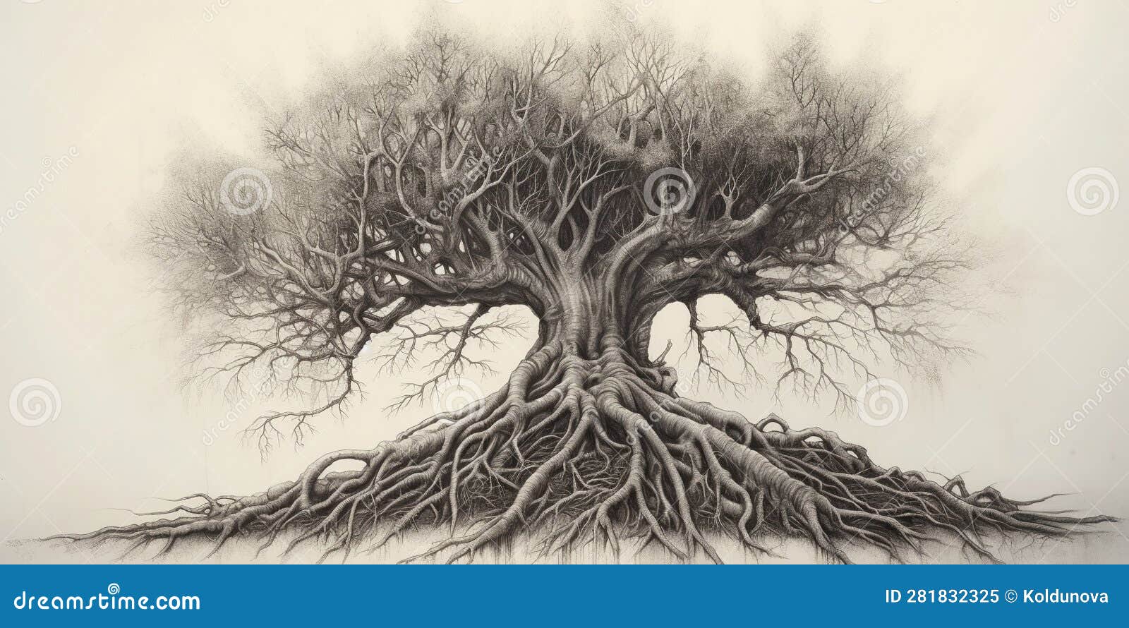 Real Tree With Roots And Branches