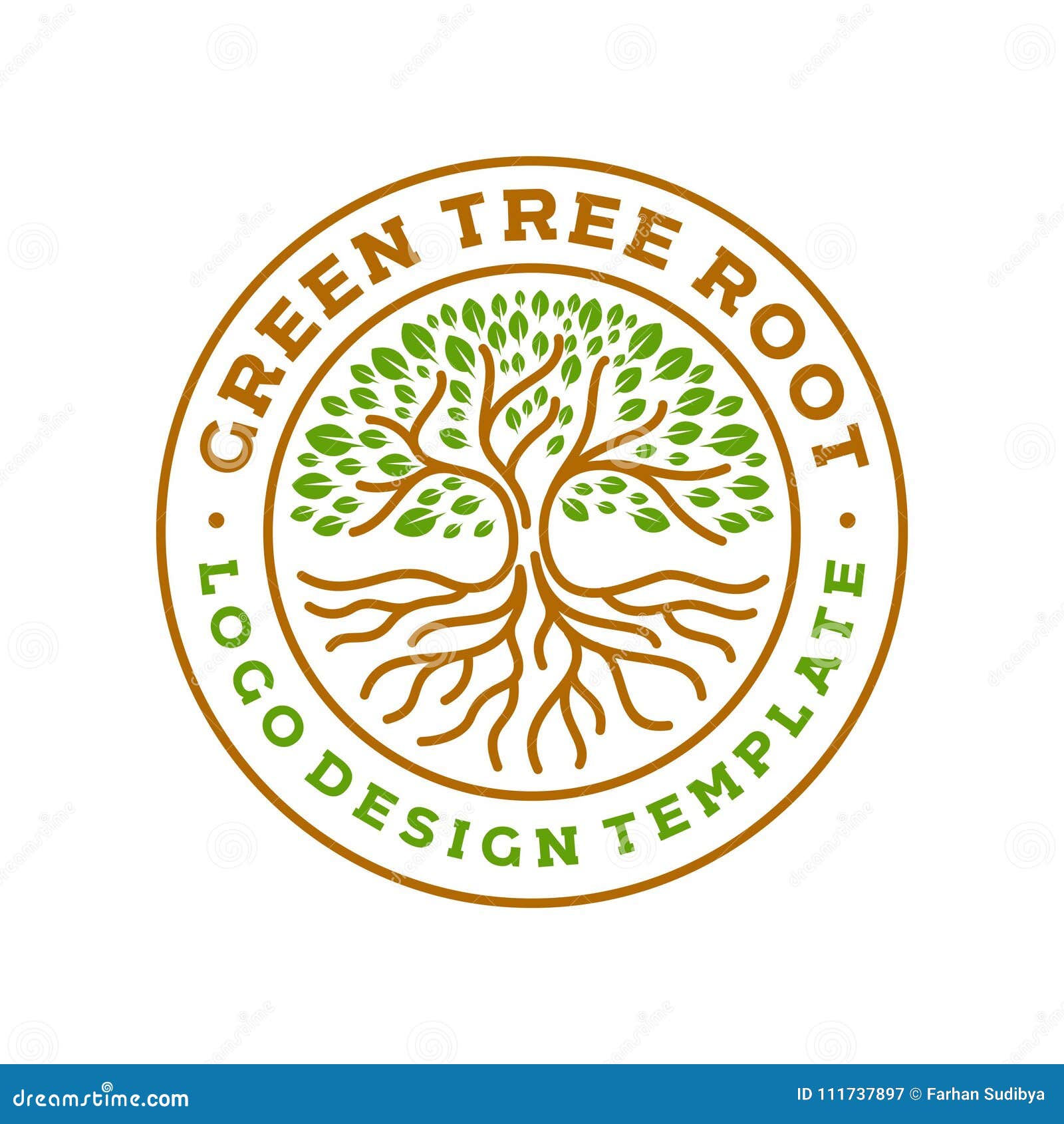 Tree Roots Circle Logo Badge Modern Vector Illustration Stock Vector ...
