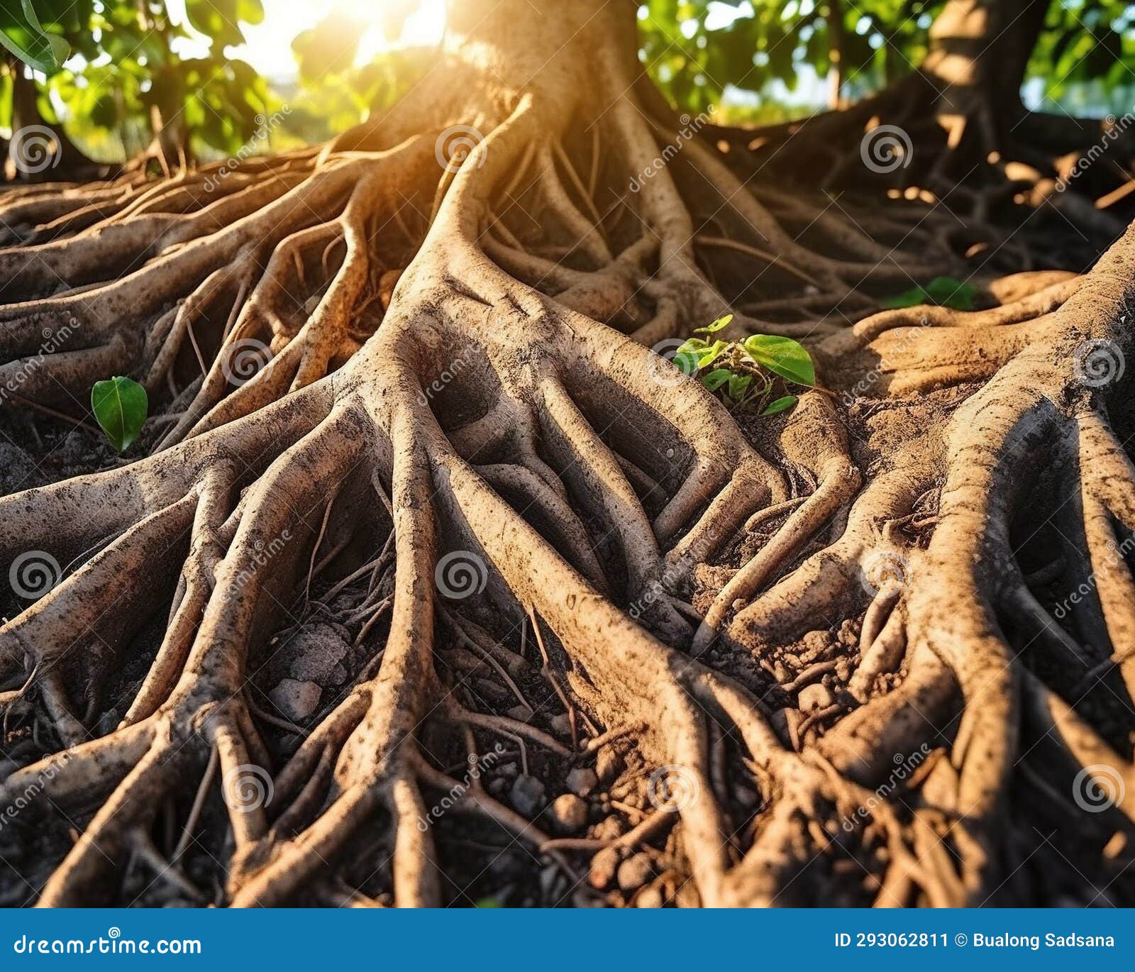 Tree Roots are Close Up Underground. Stock Illustration - Illustration ...