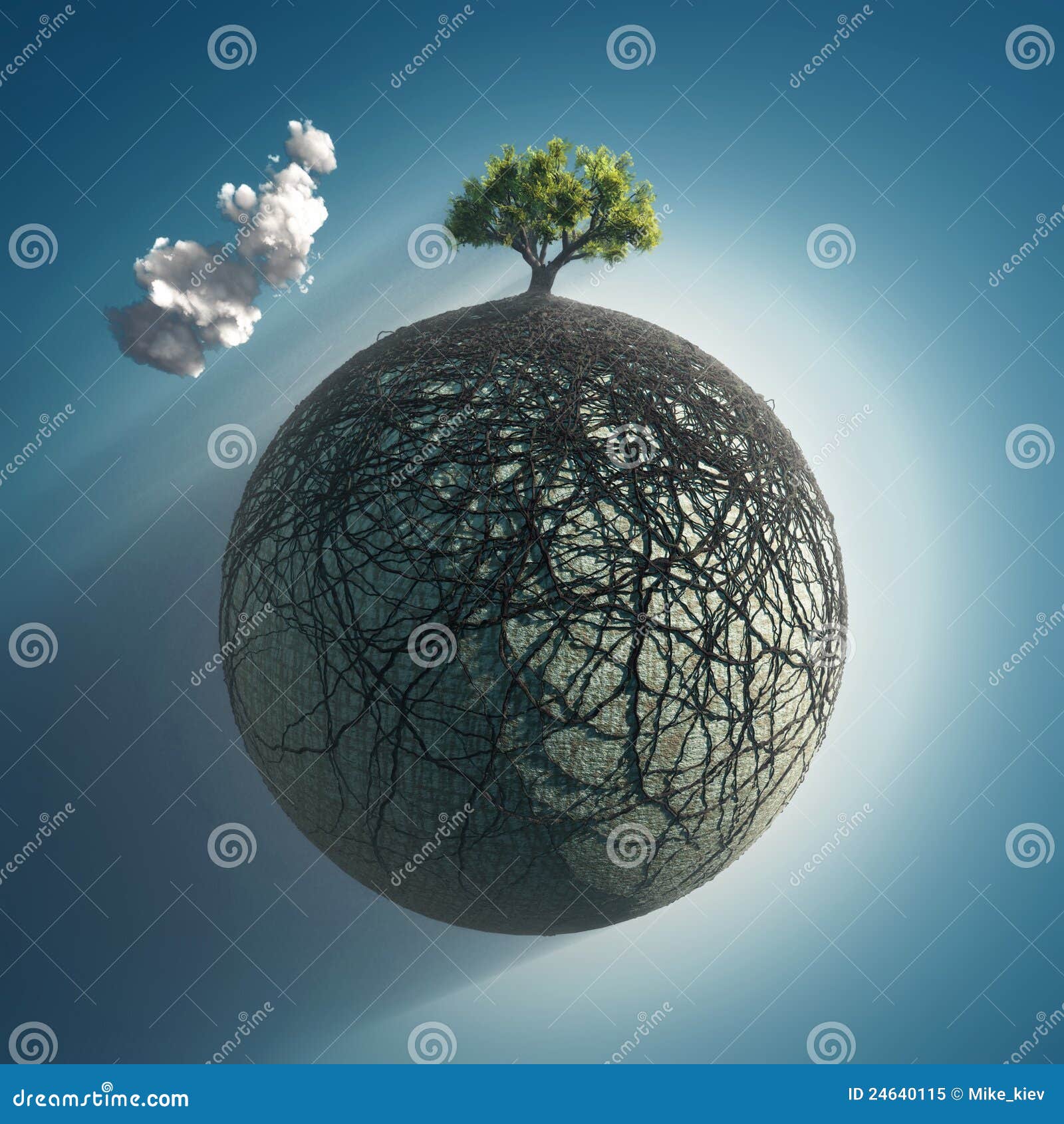 Tree Roots Covering the Planet Stock Image - Image of planet, last ...