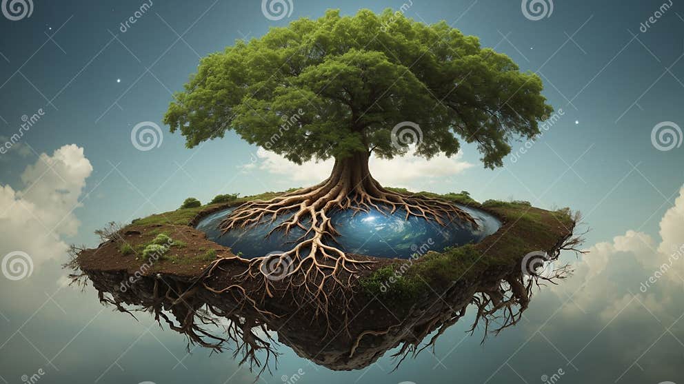 Tree Roots Covering the Planet Stock Image - Image of coast, tree ...