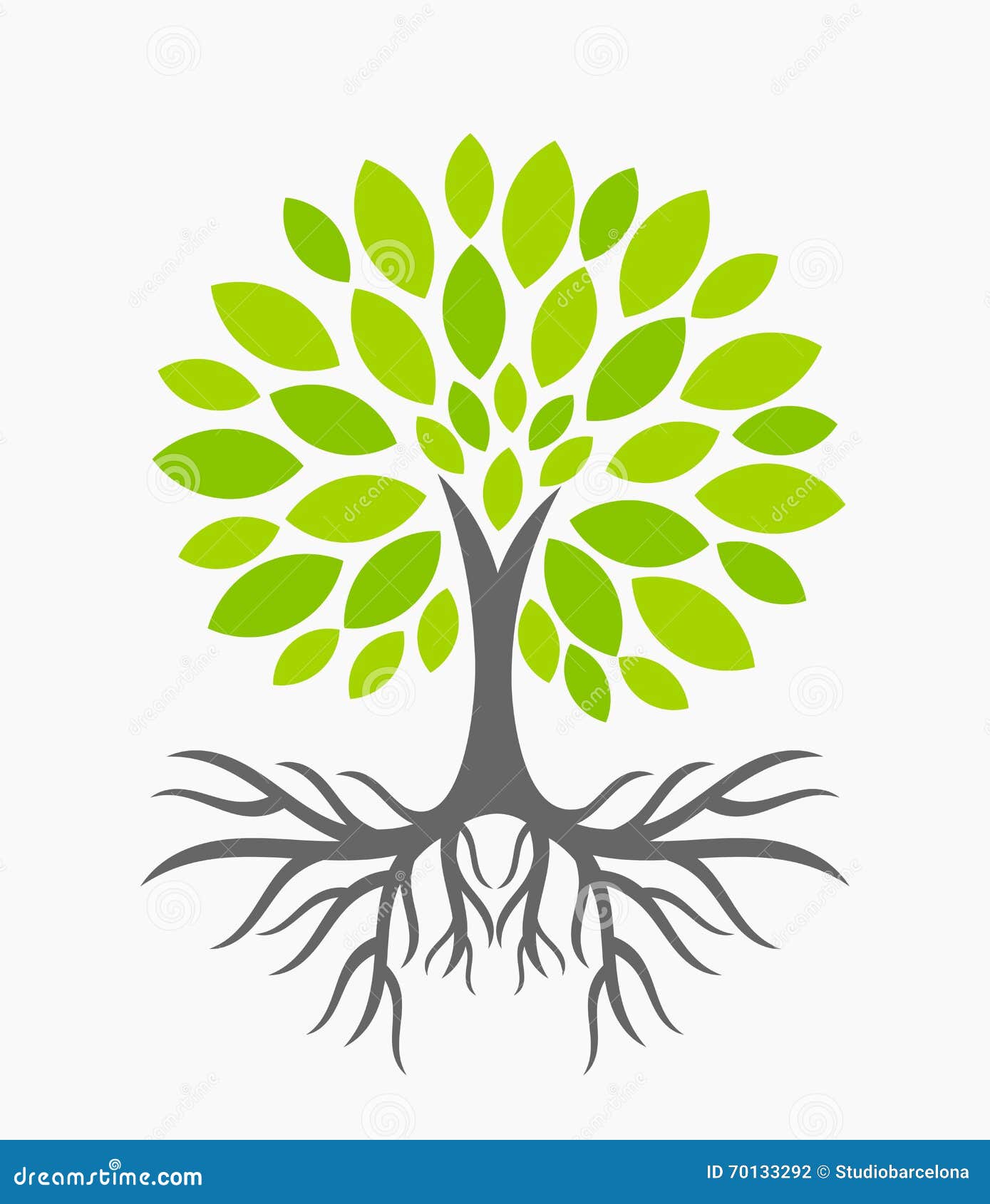 Tree With Roots Vector Illustration | CartoonDealer.com #70133292