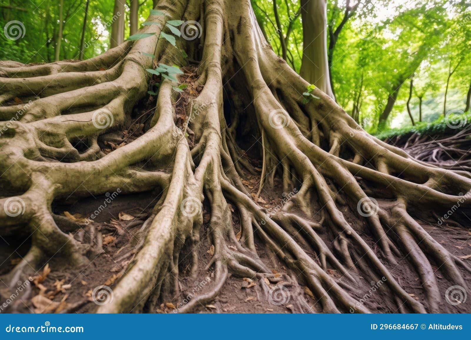 Tree Roots Growing Deep into Ground Stock Image - Image of ...