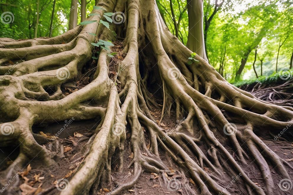 Tree Roots Growing Deep into Ground Stock Image - Image of ...