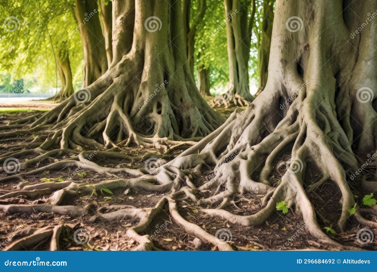 Tree Roots Growing Deep into Ground Stock Illustration - Illustration ...