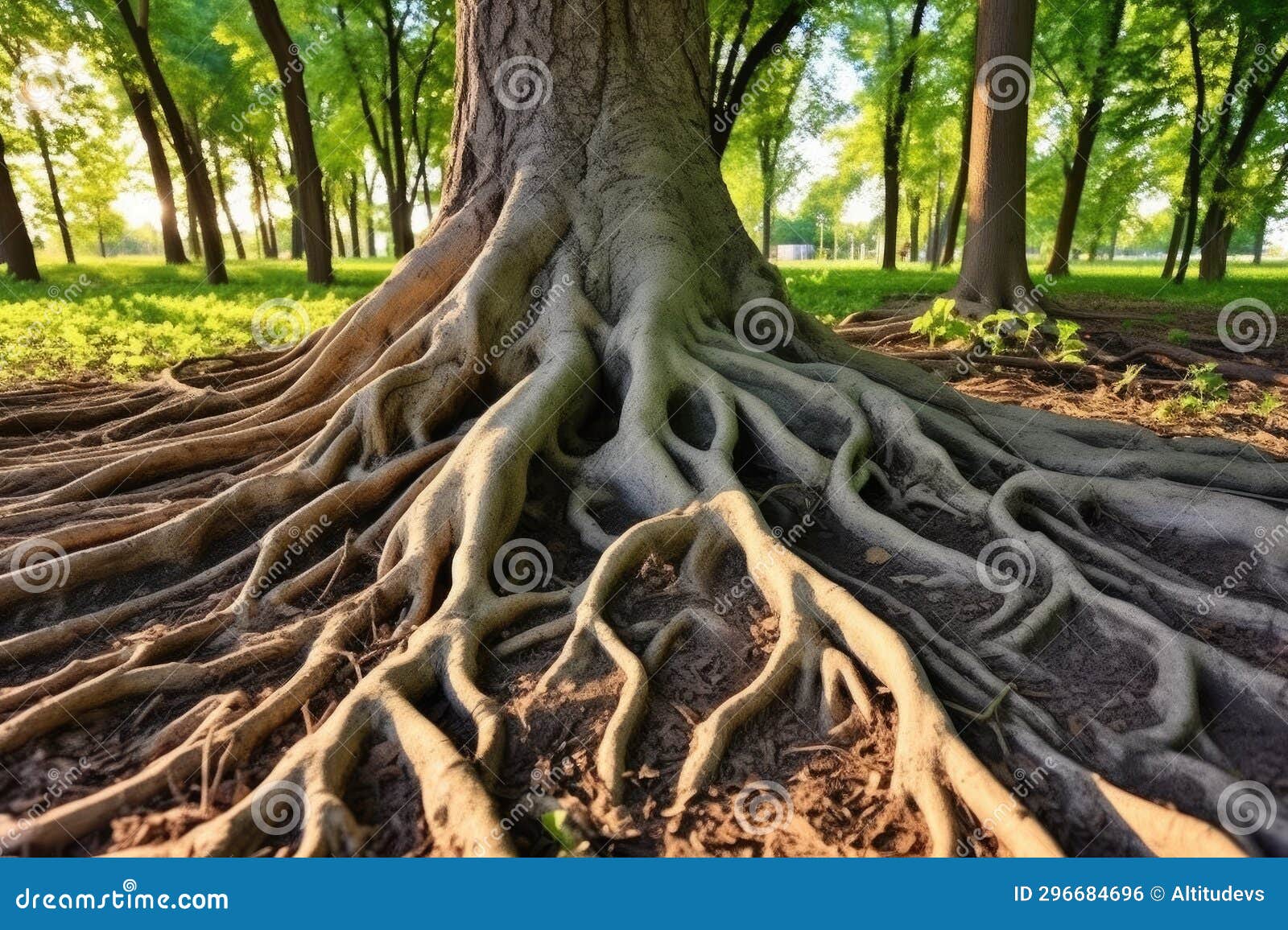 Tree Roots Growing Deep into Ground Stock Illustration - Illustration ...