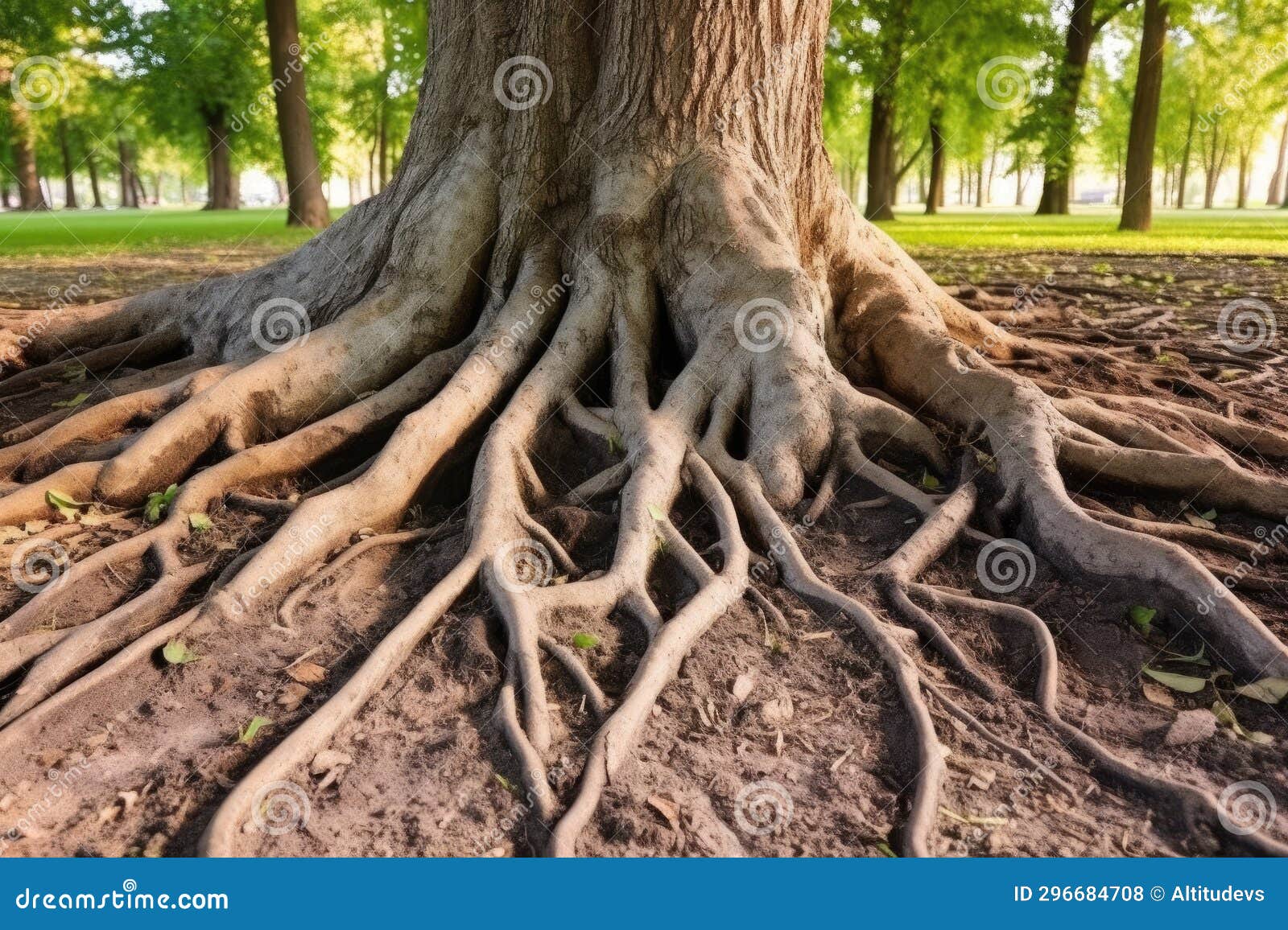 Tree Roots Growing Deep into Ground Stock Photo - Image of generated ...