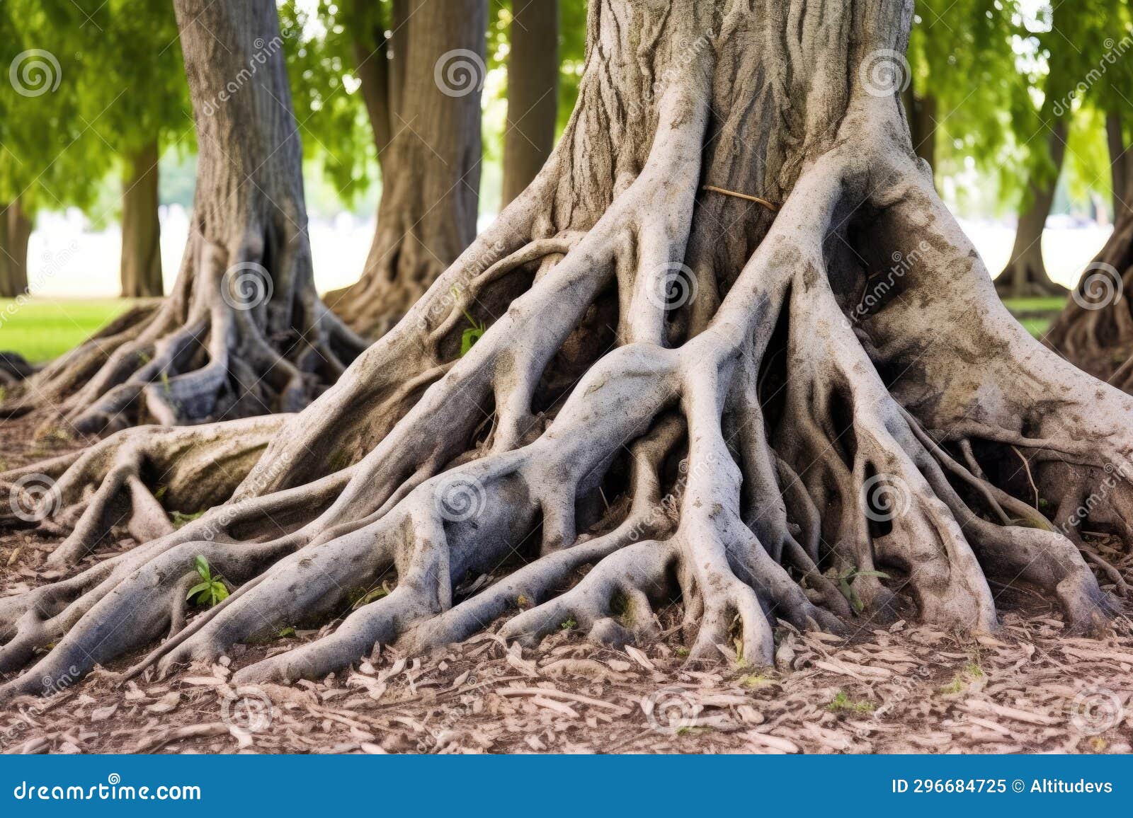 Tree Roots Growing Deep into Ground Stock Illustration - Illustration ...