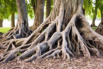 Tree Roots Growing Deep into Ground Stock Illustration - Illustration ...
