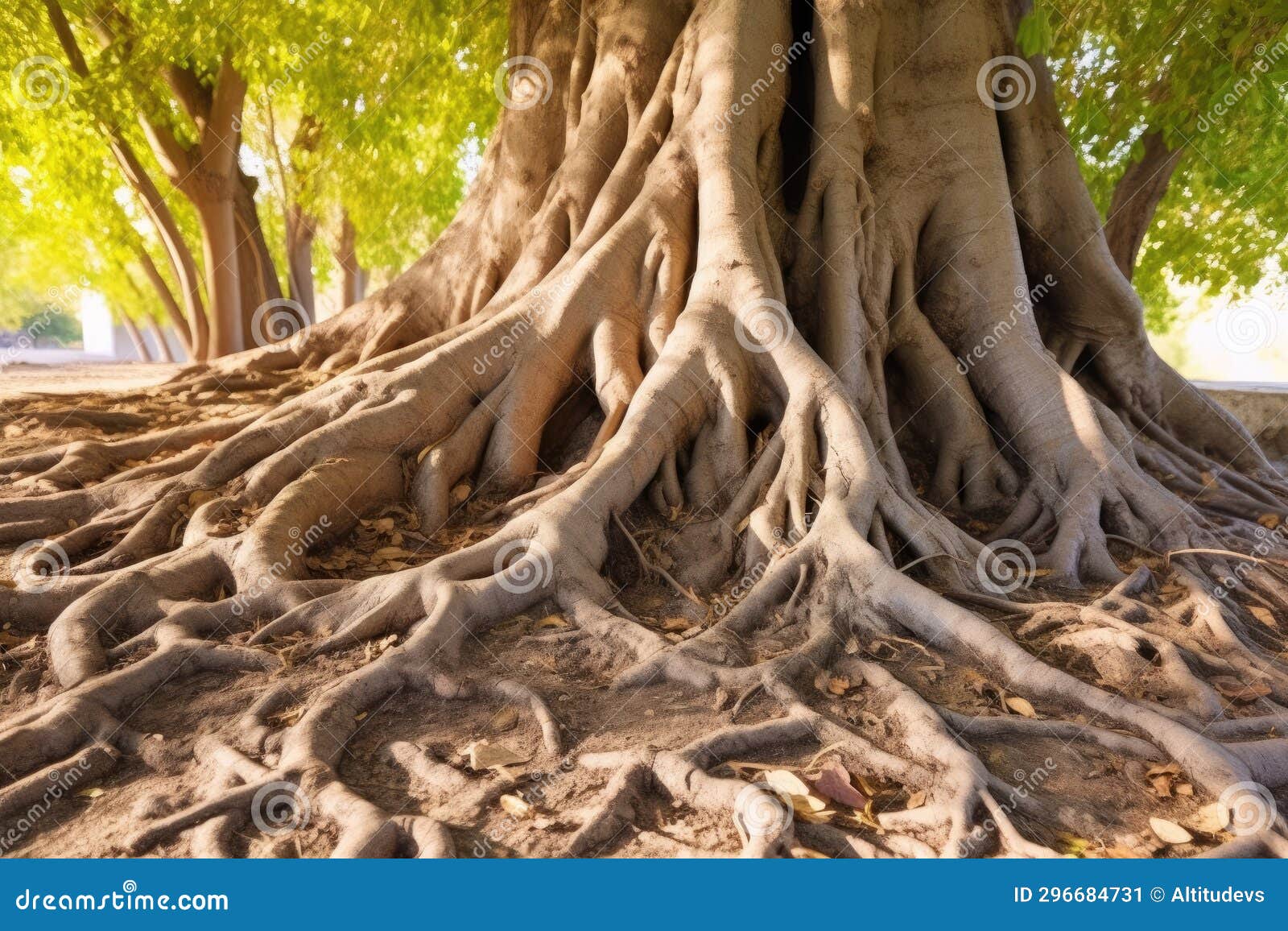 Tree Roots Growing Deep into Ground Stock Image - Image of generated ...