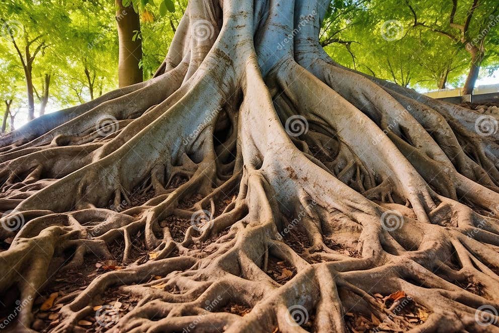 Tree Roots Growing Deep into Ground Stock Photo - Image of strength ...