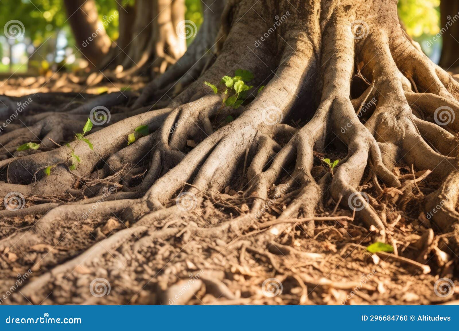 Tree Roots Growing Deep into Ground Stock Illustration - Illustration ...