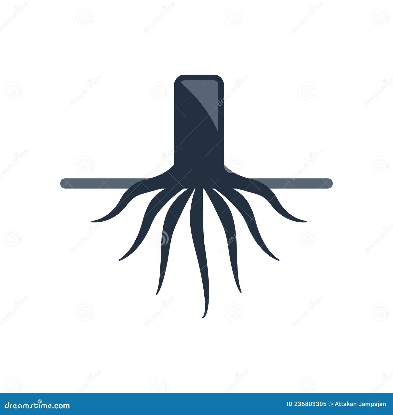 Tree Roots Growing in the Ground, Icon Stock Vector - Illustration of ...