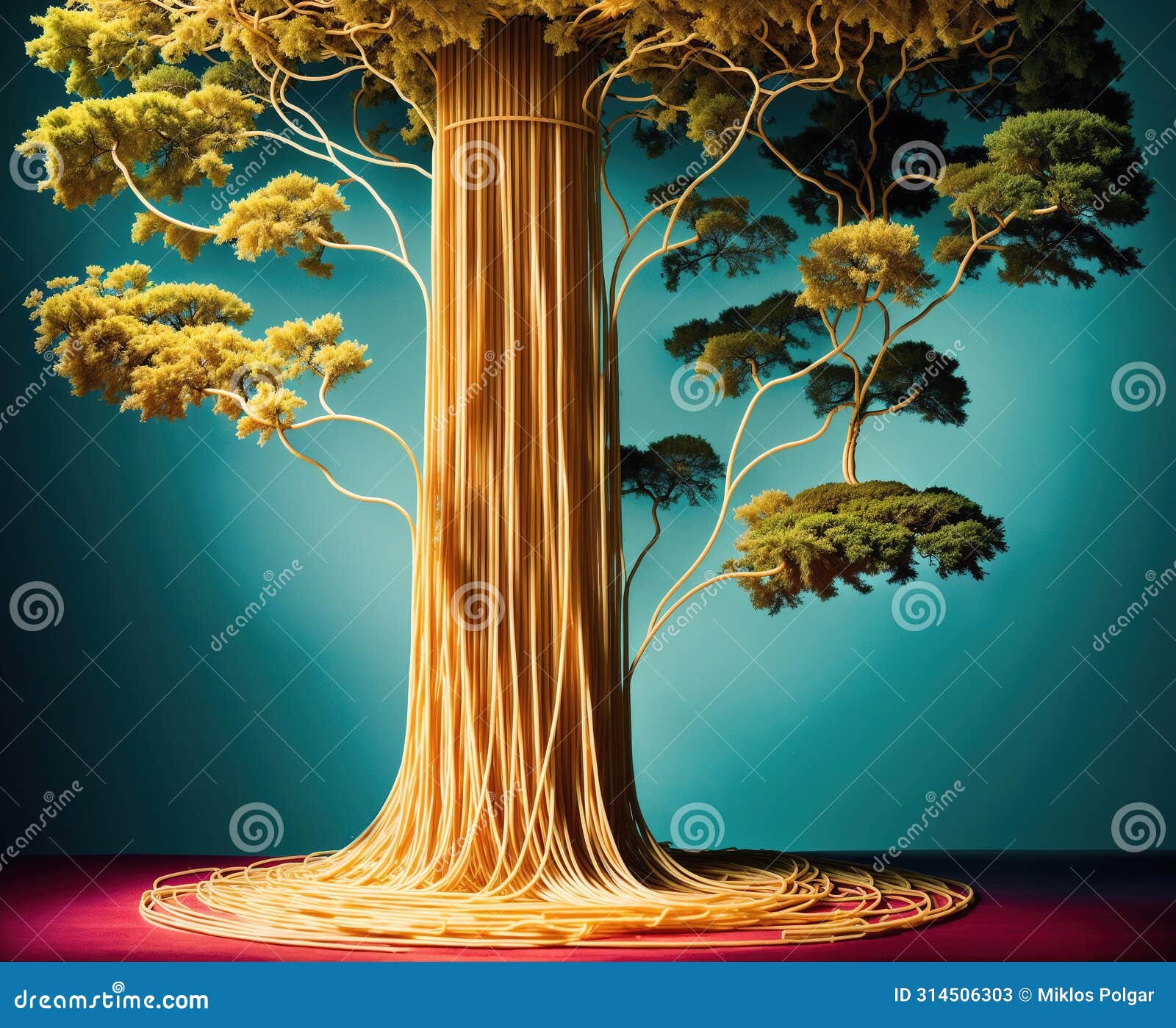 A Tree with Roots Growing Out of the Ground and Branches Reaching Up ...