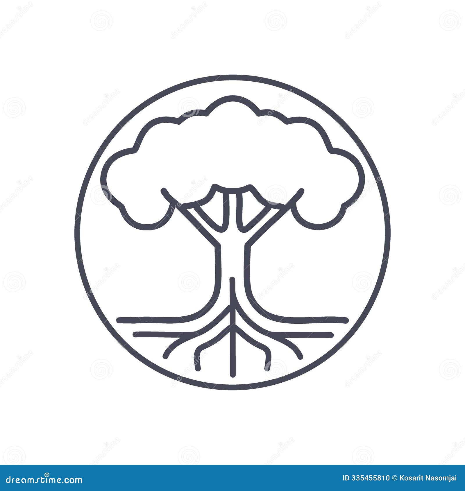 Tree Roots Icon. Outline Icon of a Tree with Roots, Symbolizes Growth ...