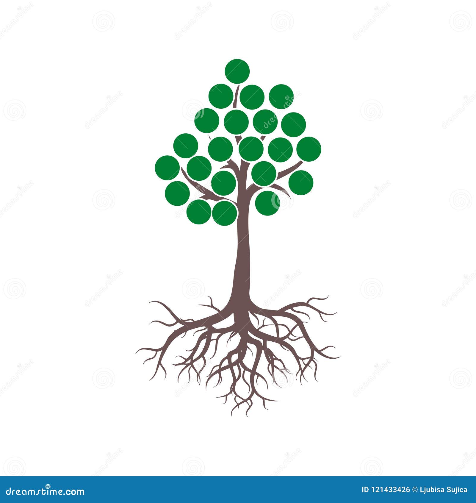 Tree and Roots Icon, Tree and Roots Logo Stock Vector - Illustration of ...