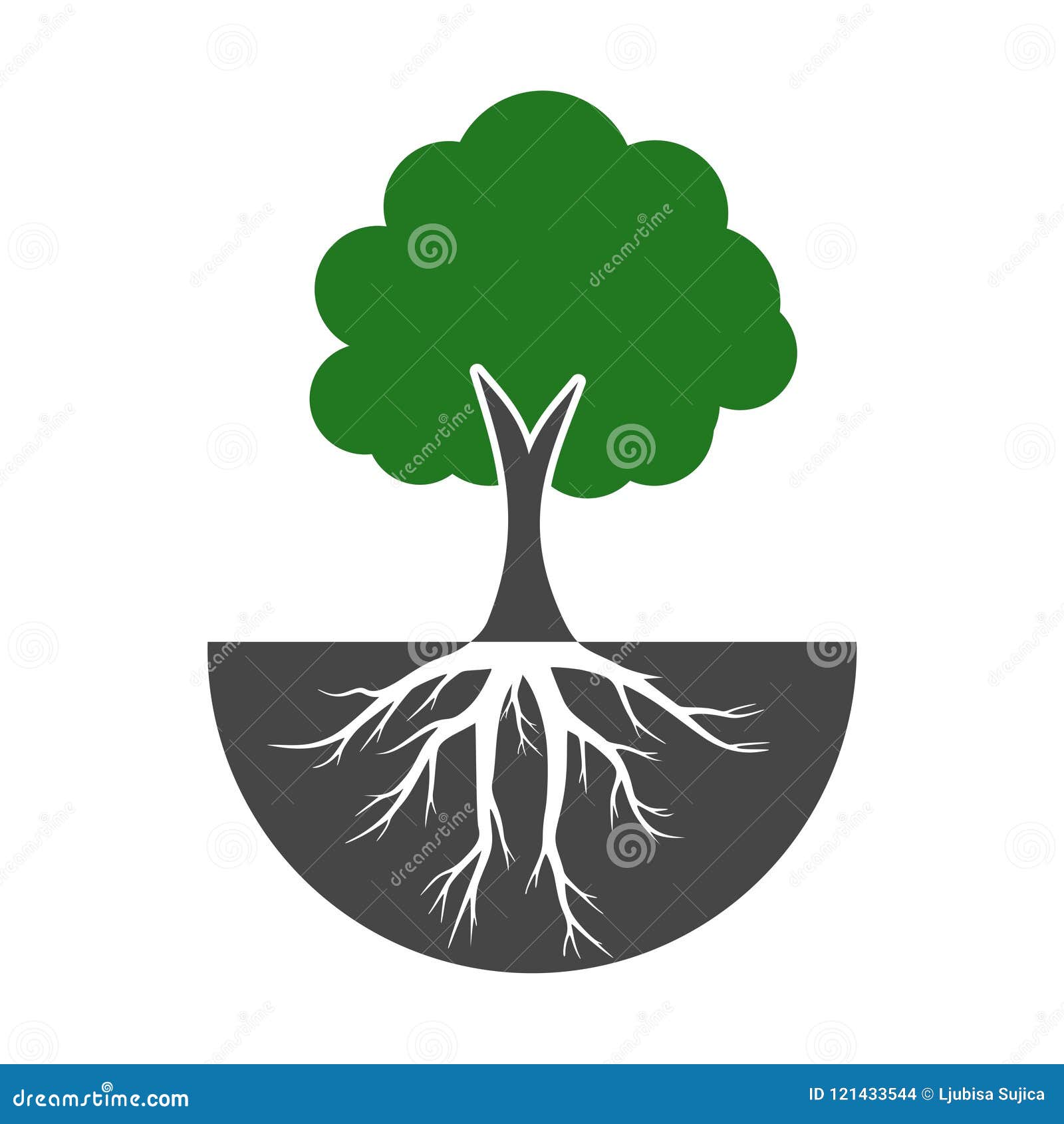 Tree and Roots Icon, Tree and Roots Logo Stock Vector - Illustration of ...