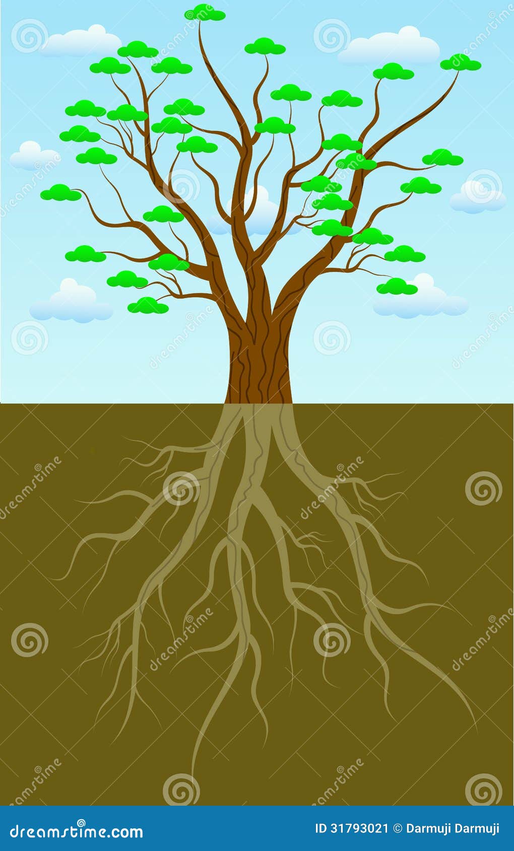 Tree roots stock vector. Illustration of ecological, environment - 31793021