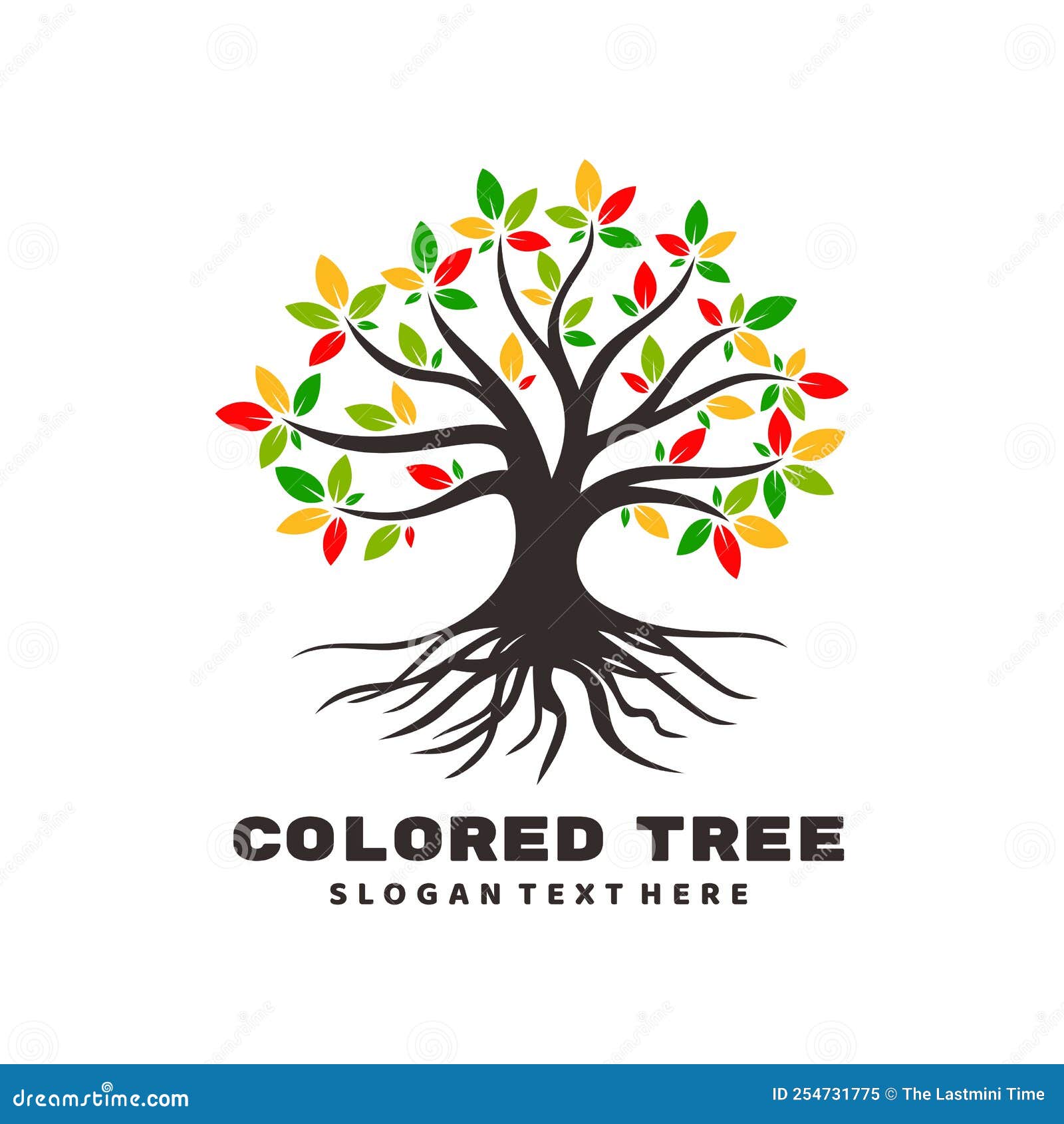 Tree Roots Logo Design Icon Stock Vector - Illustration of isolated ...