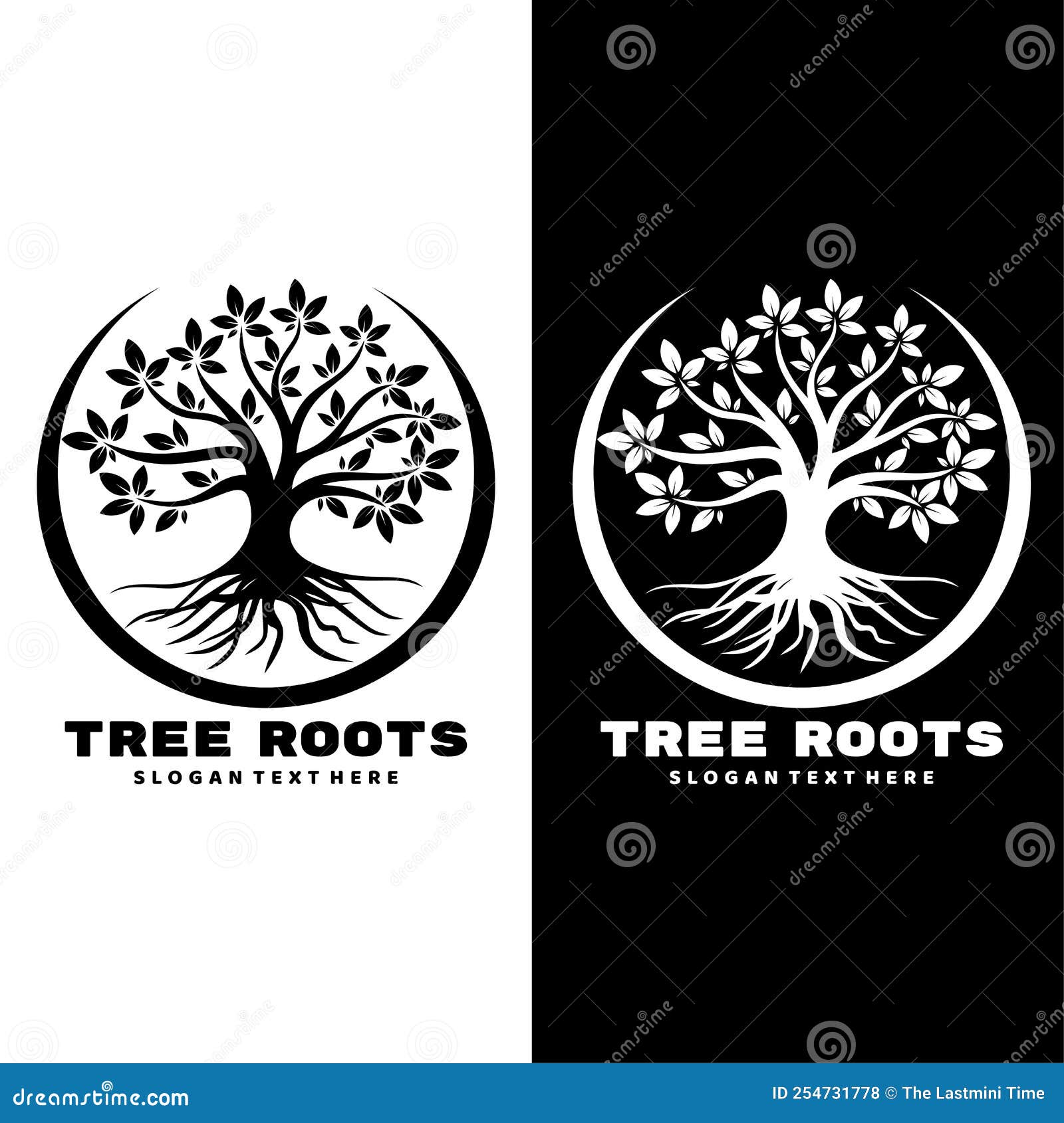 Tree Roots Logo Design Icon Stock Vector - Illustration of natural ...