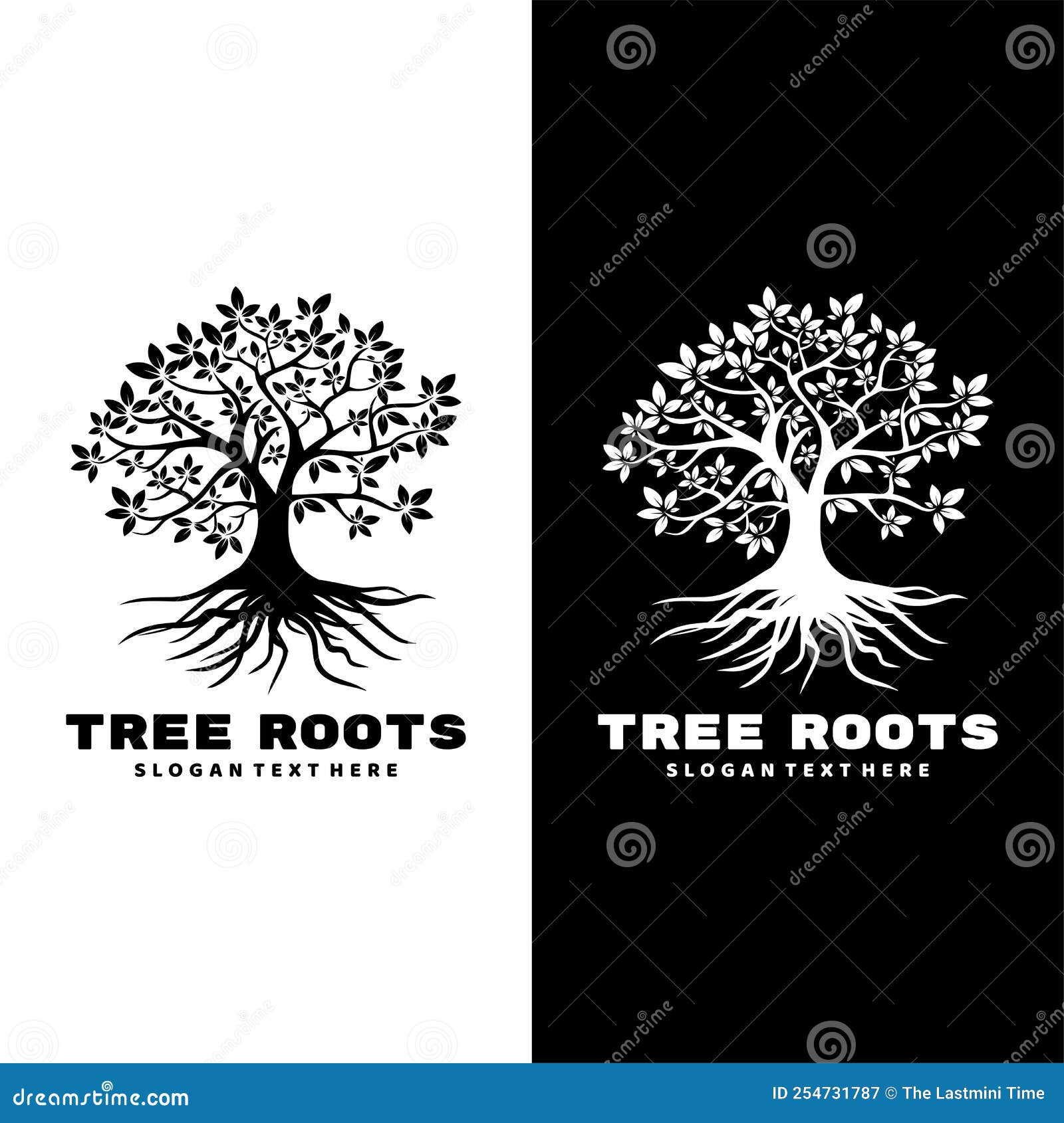 Tree Roots Logo Design Icon Stock Vector - Illustration of leaf, forest ...