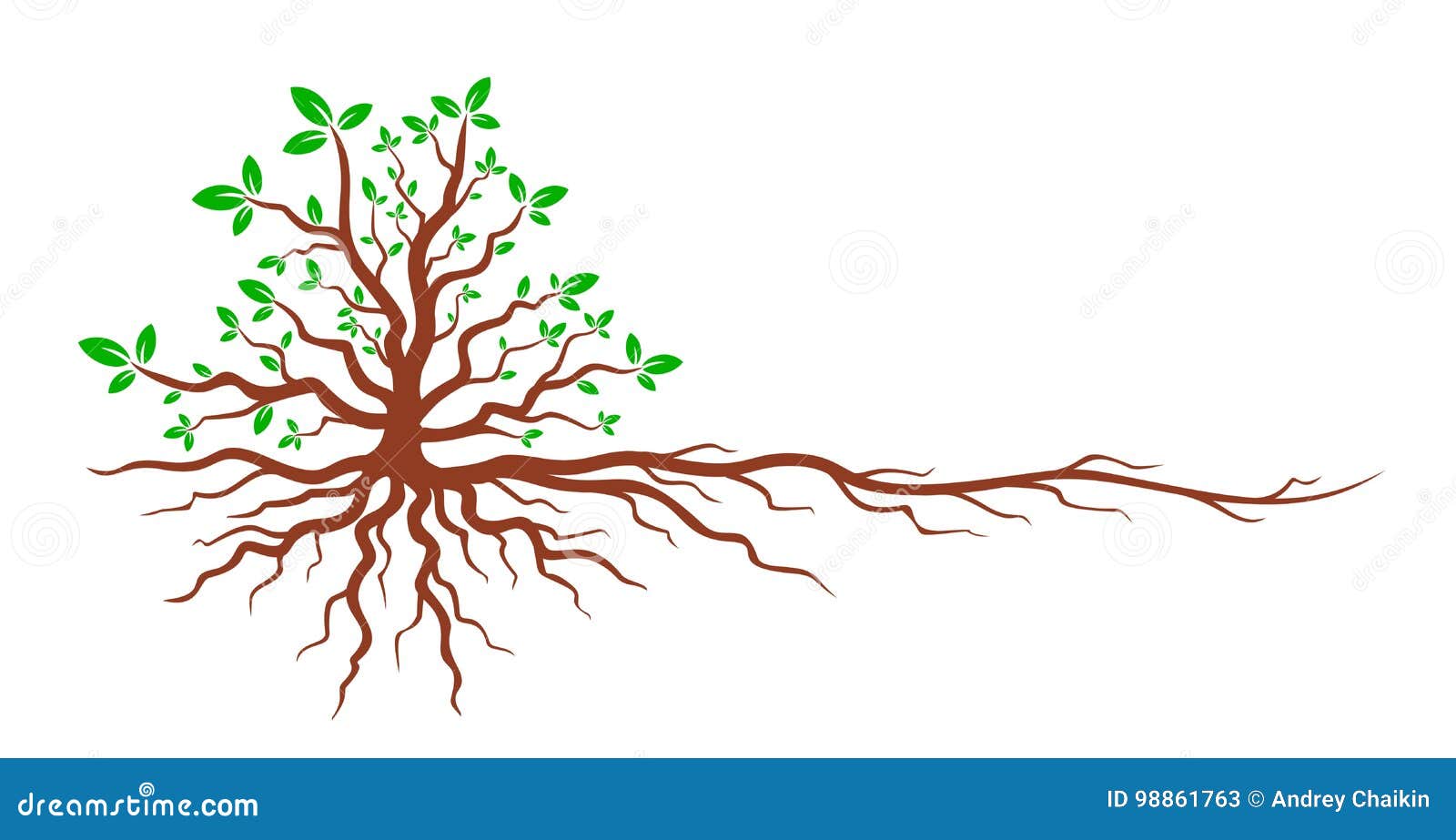 Tree with roots. stock vector. Illustration of symbol - 98861763