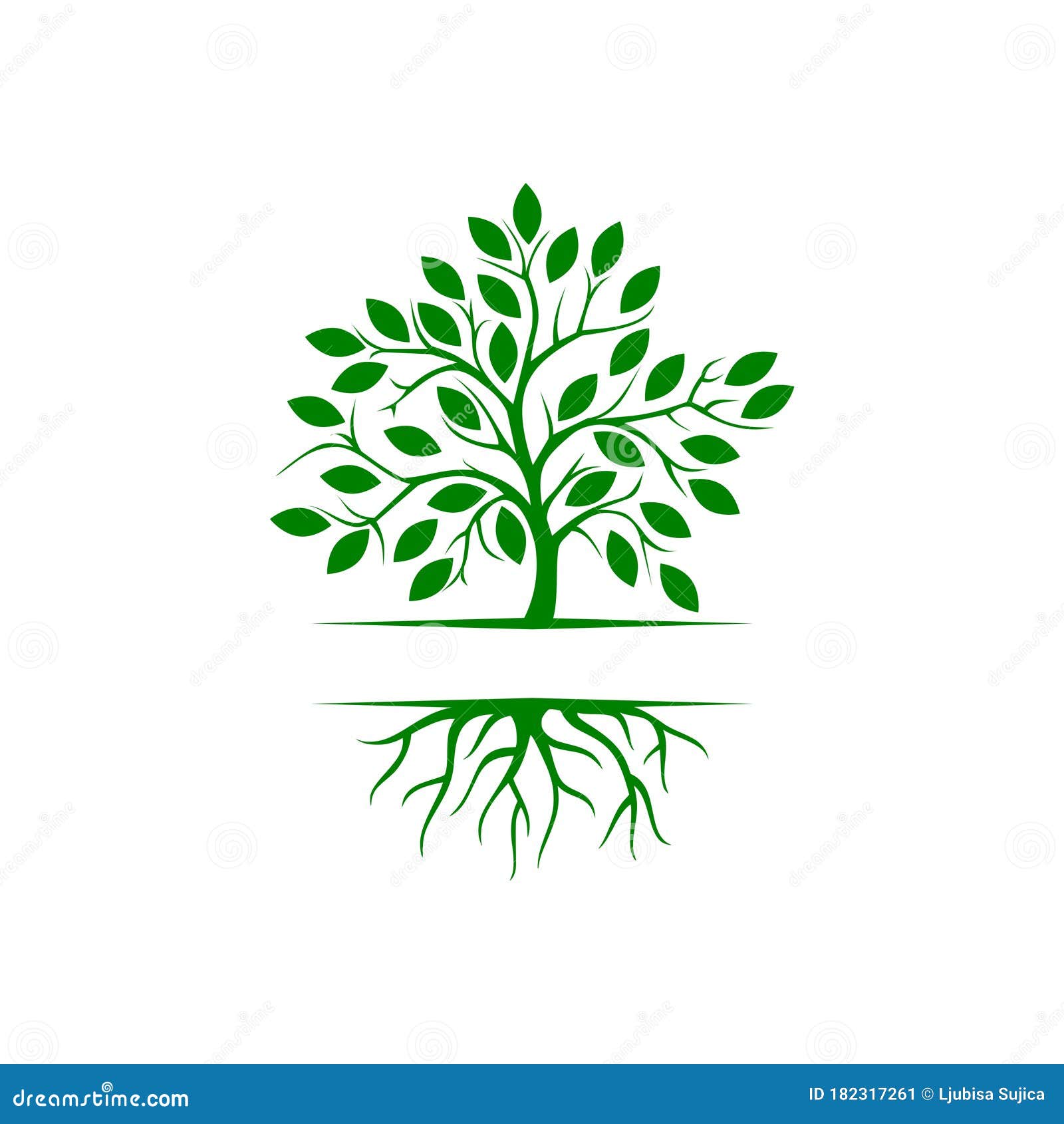Tree with Roots Logo Isolated on White Background Stock Vector ... Tree with Roots Logo Isolated on White Background Stock Vector ...