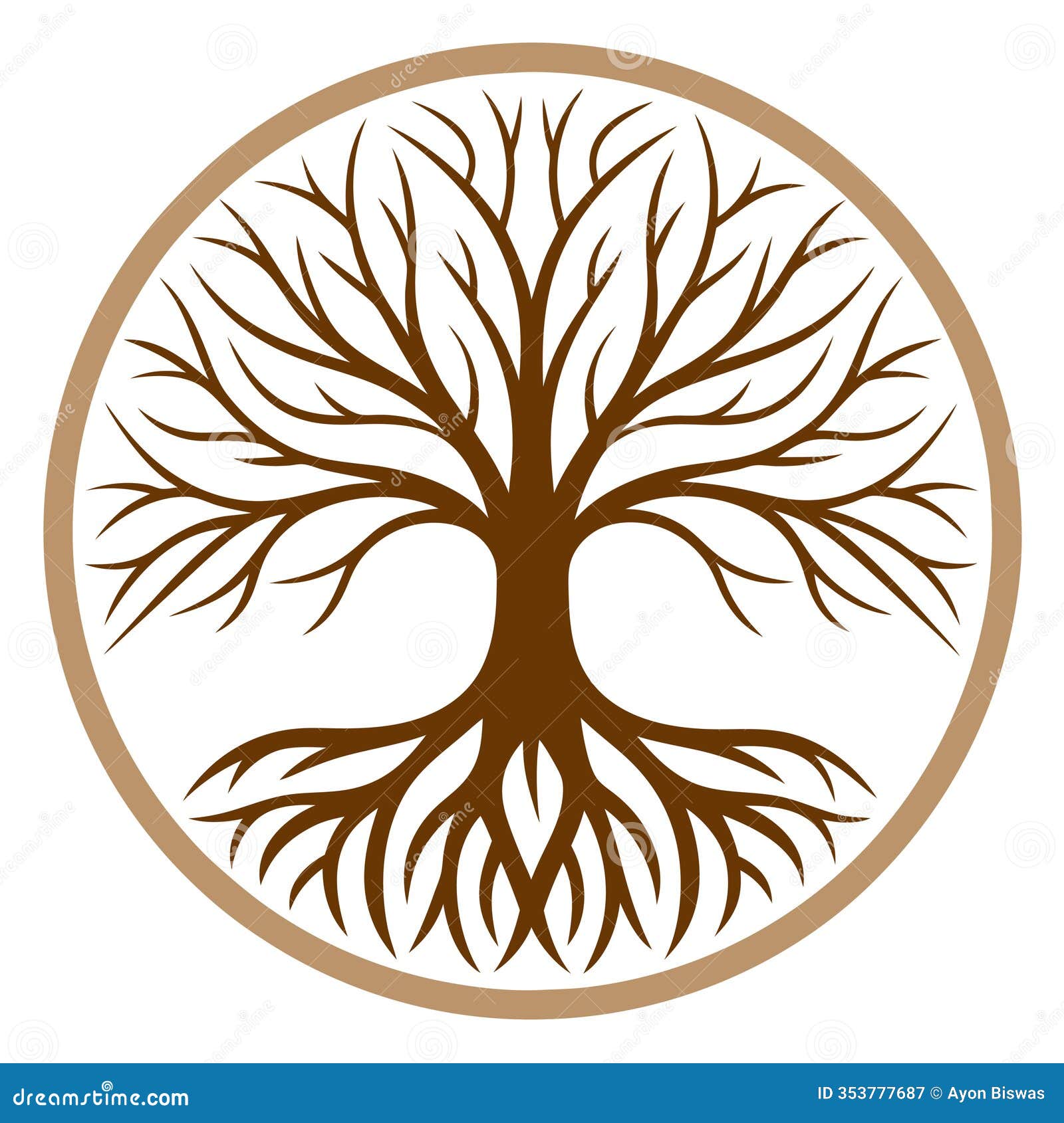 Tree Roots Logo. stock illustration. Illustration of forest - 353777687