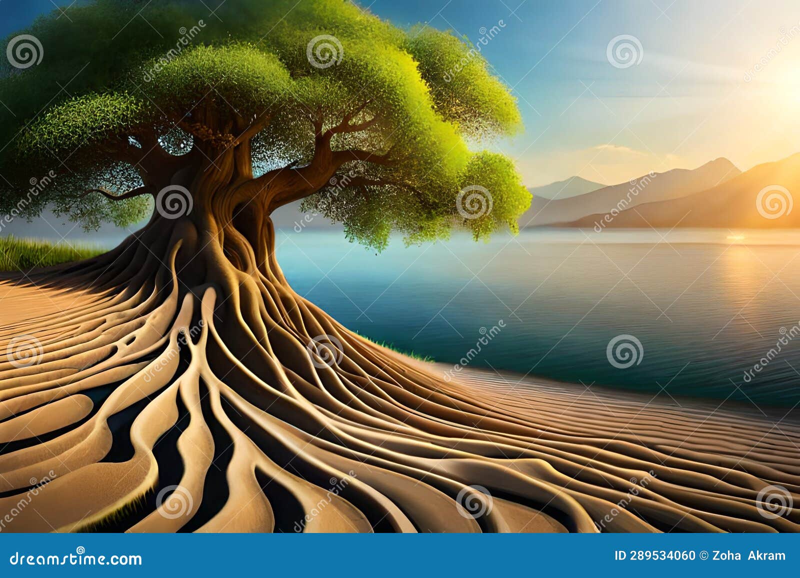 Tree with Roots Plant Roots Soil Ai Generated Stock Illustration ...