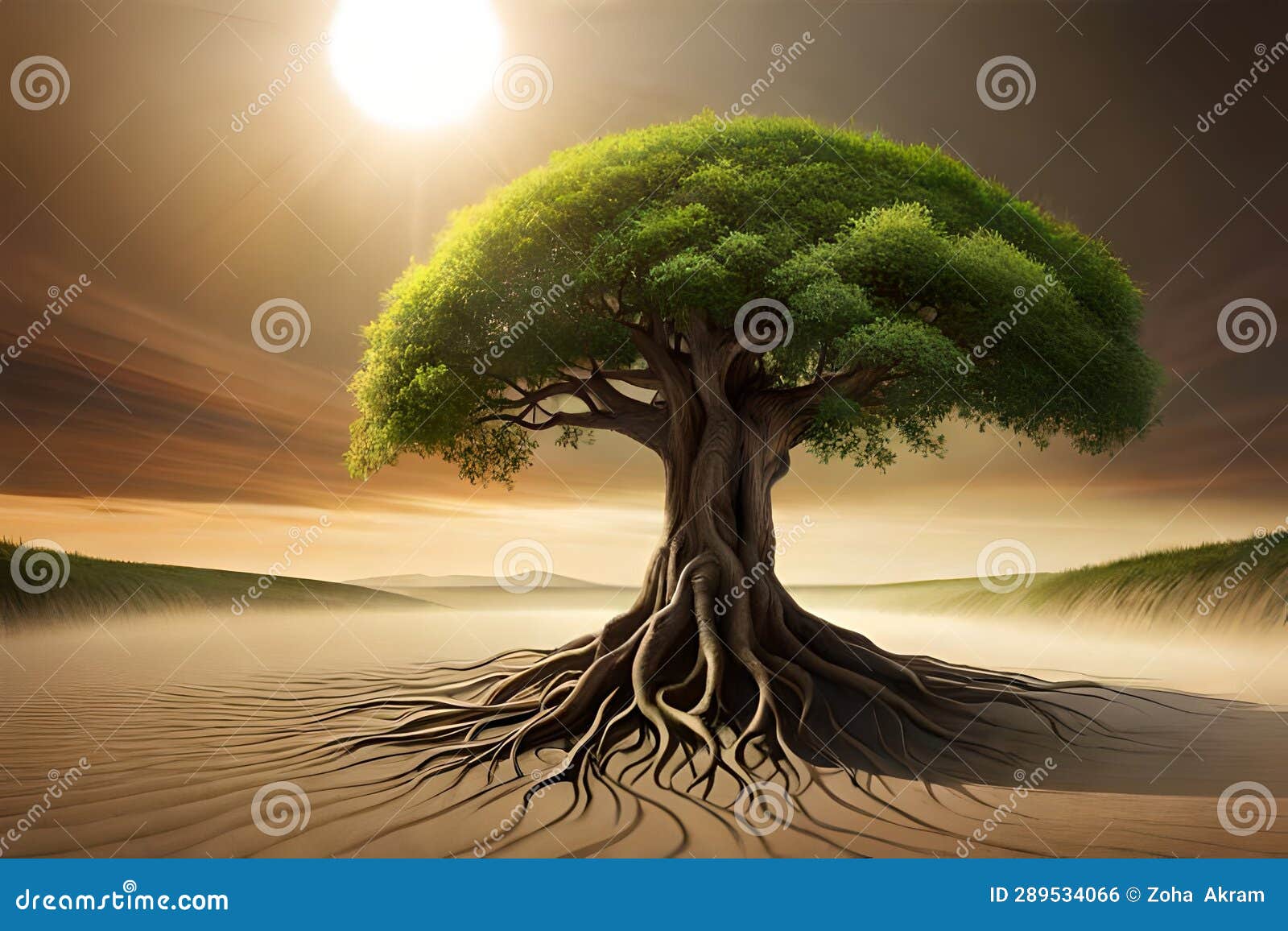 Tree with Roots Plant Roots Soil Ai Generated Stock Illustration ...
