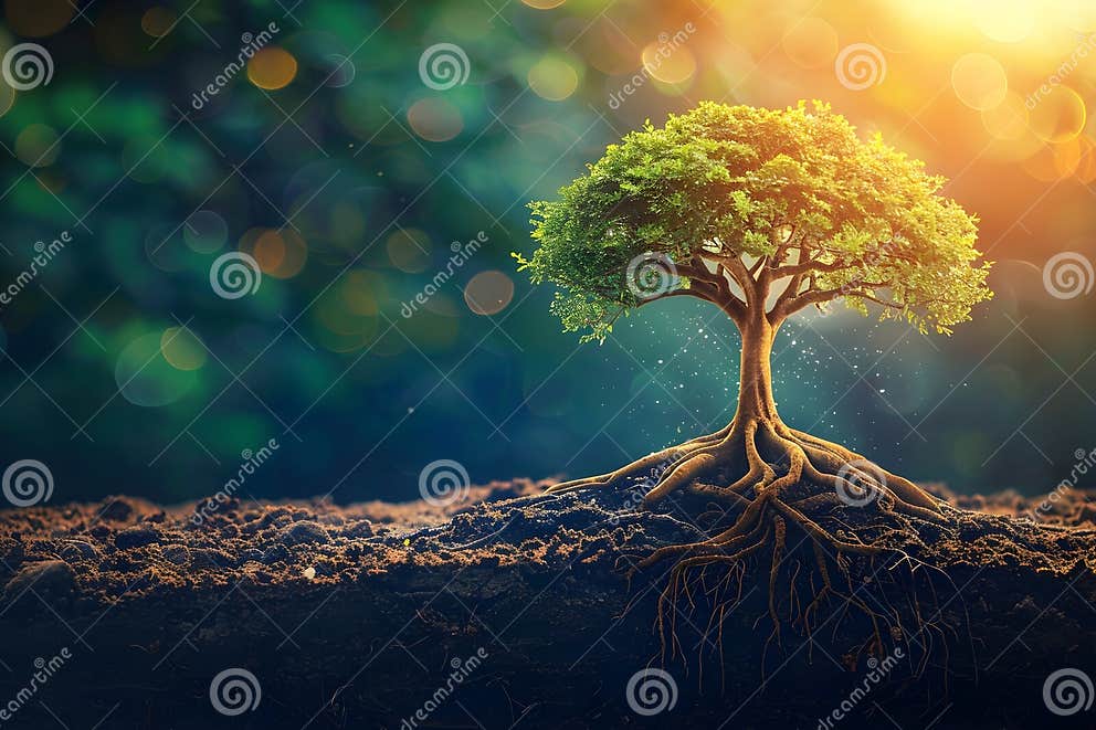 A Tree with Roots Representing Democratic Principles and Branches ...
