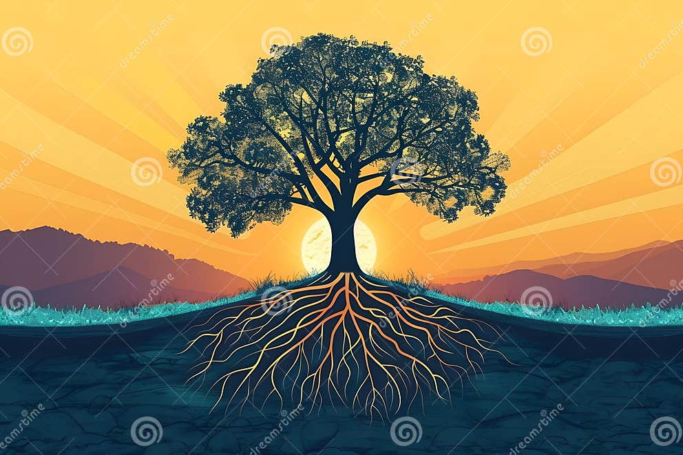 A Tree with Roots Representing Democratic Principles and Branches ...