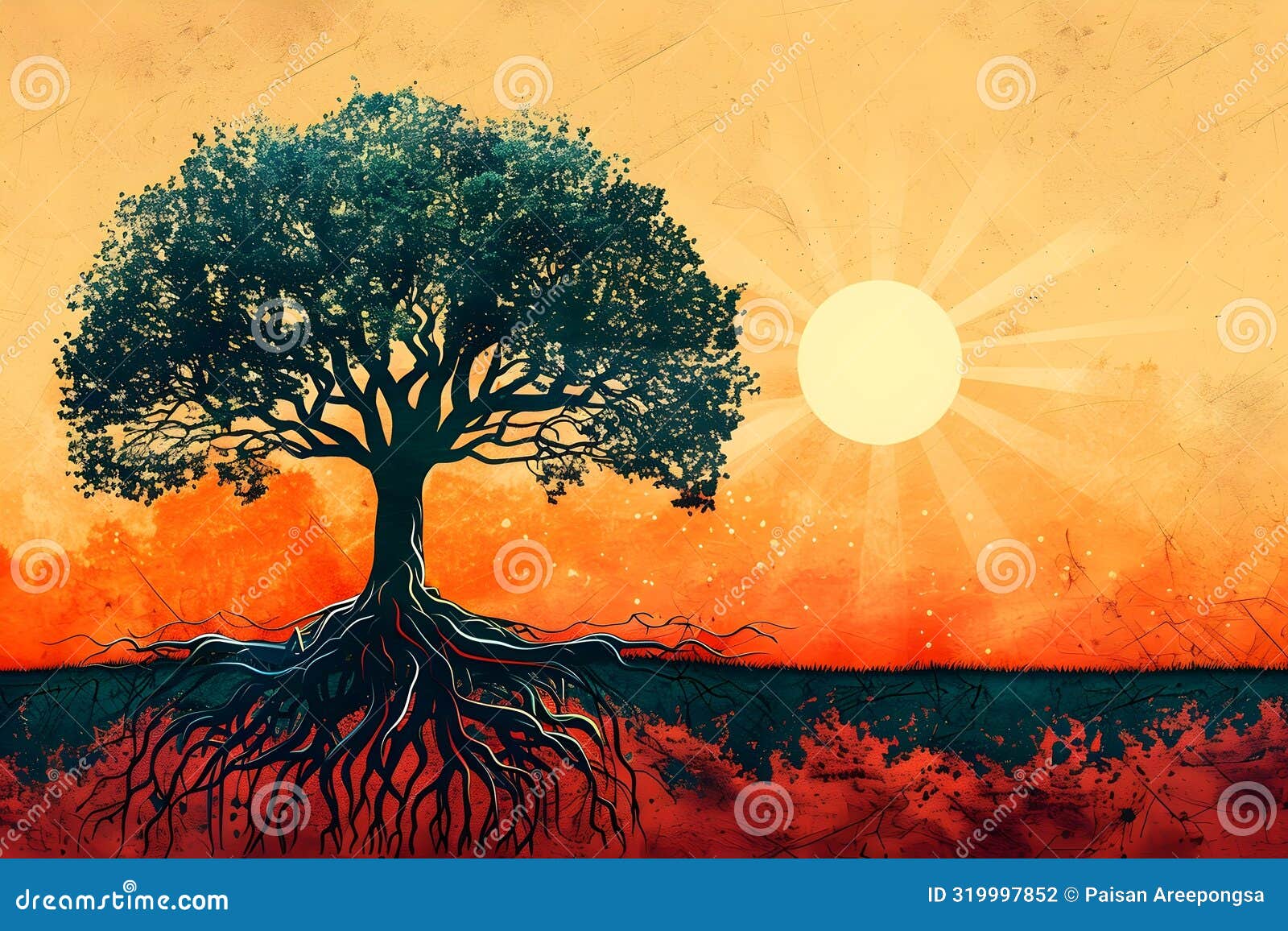 A Tree with Roots Representing Democratic Principles and Branches ...