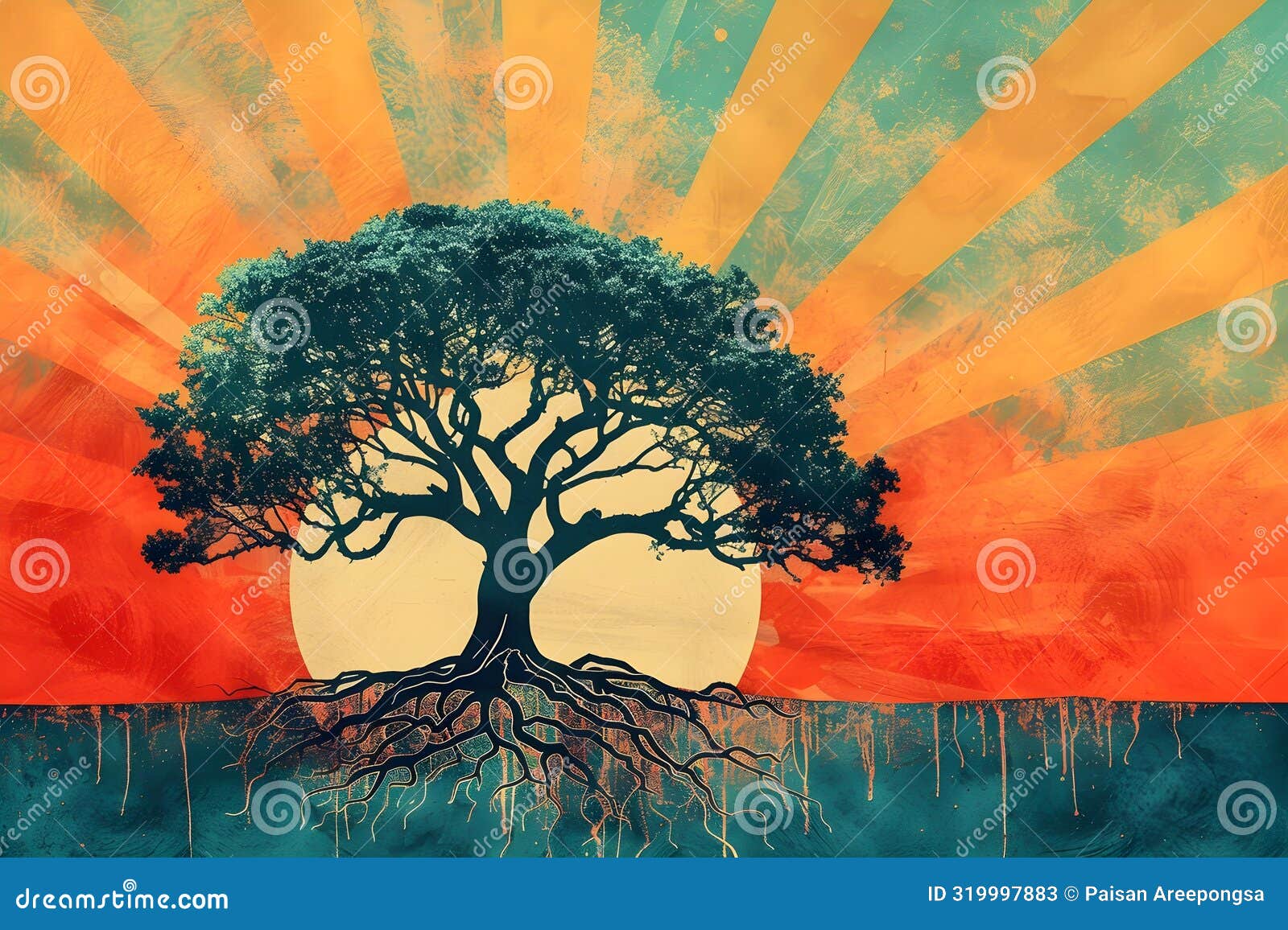 A Tree with Roots Representing Democratic Principles and Branches ...