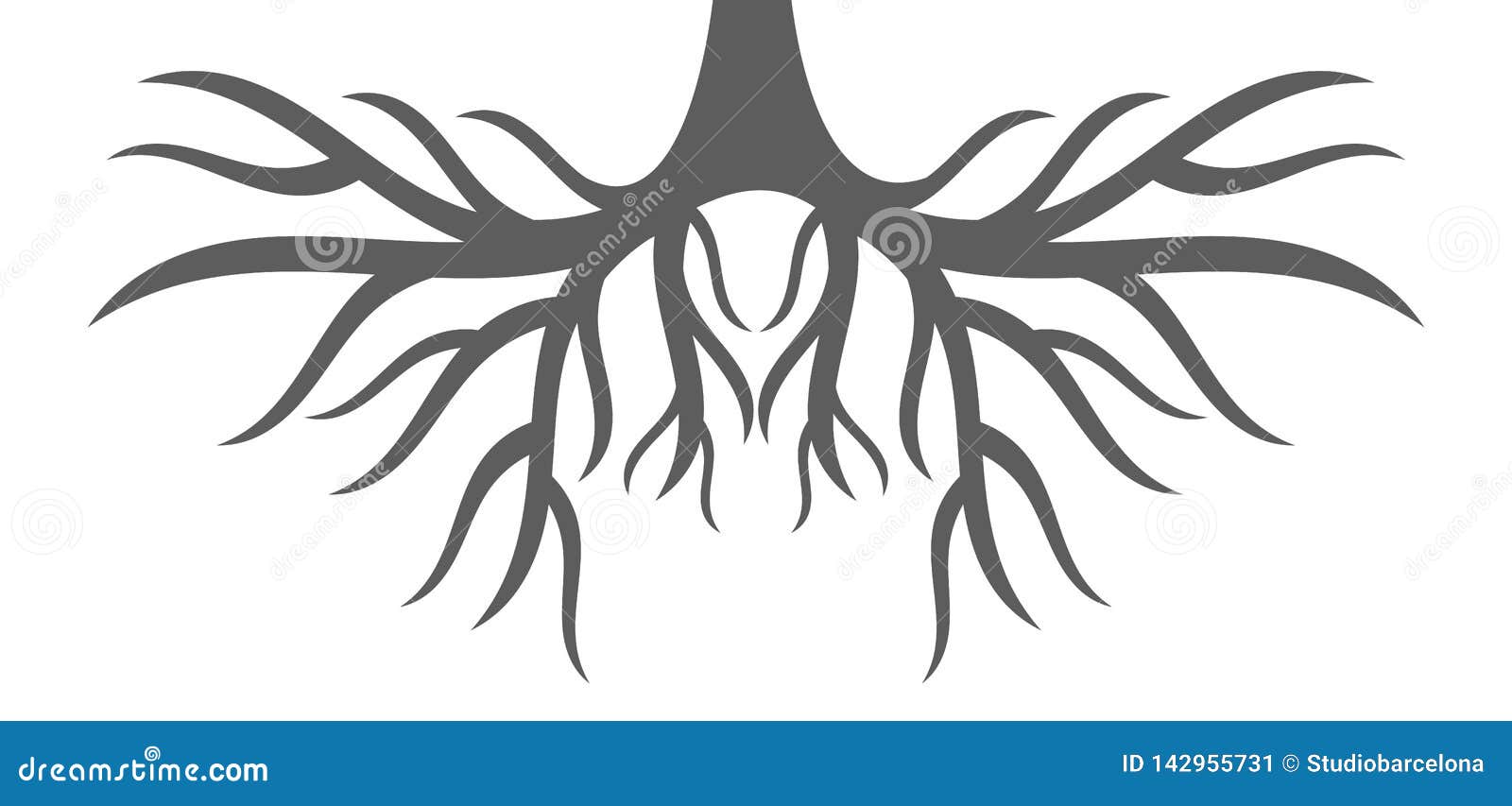 Tree roots shape stock vector. Illustration of soil - 142955731