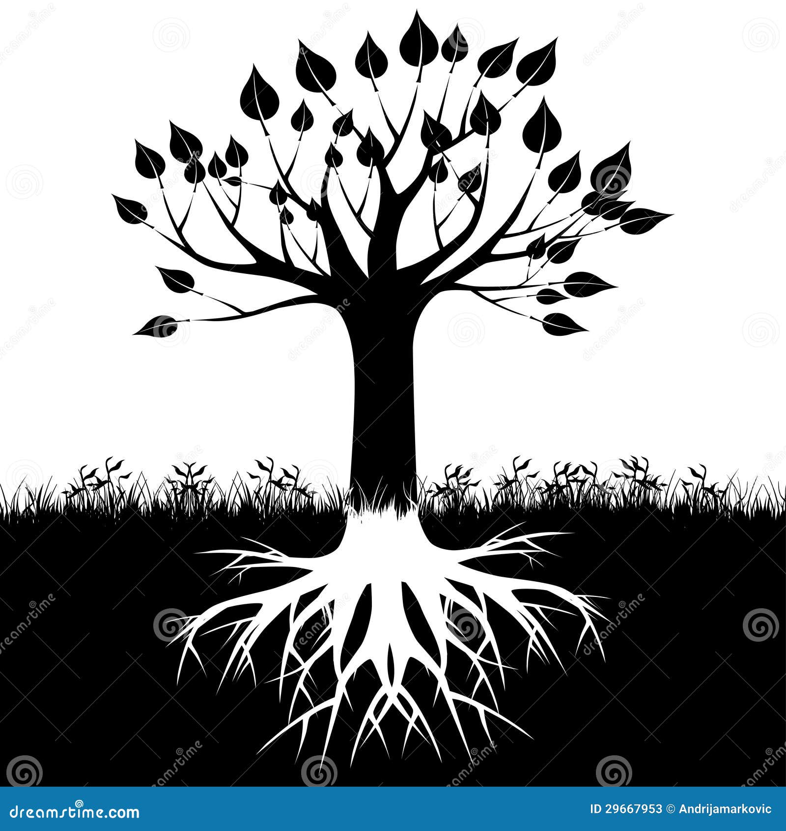 Tree Roots Silhouette