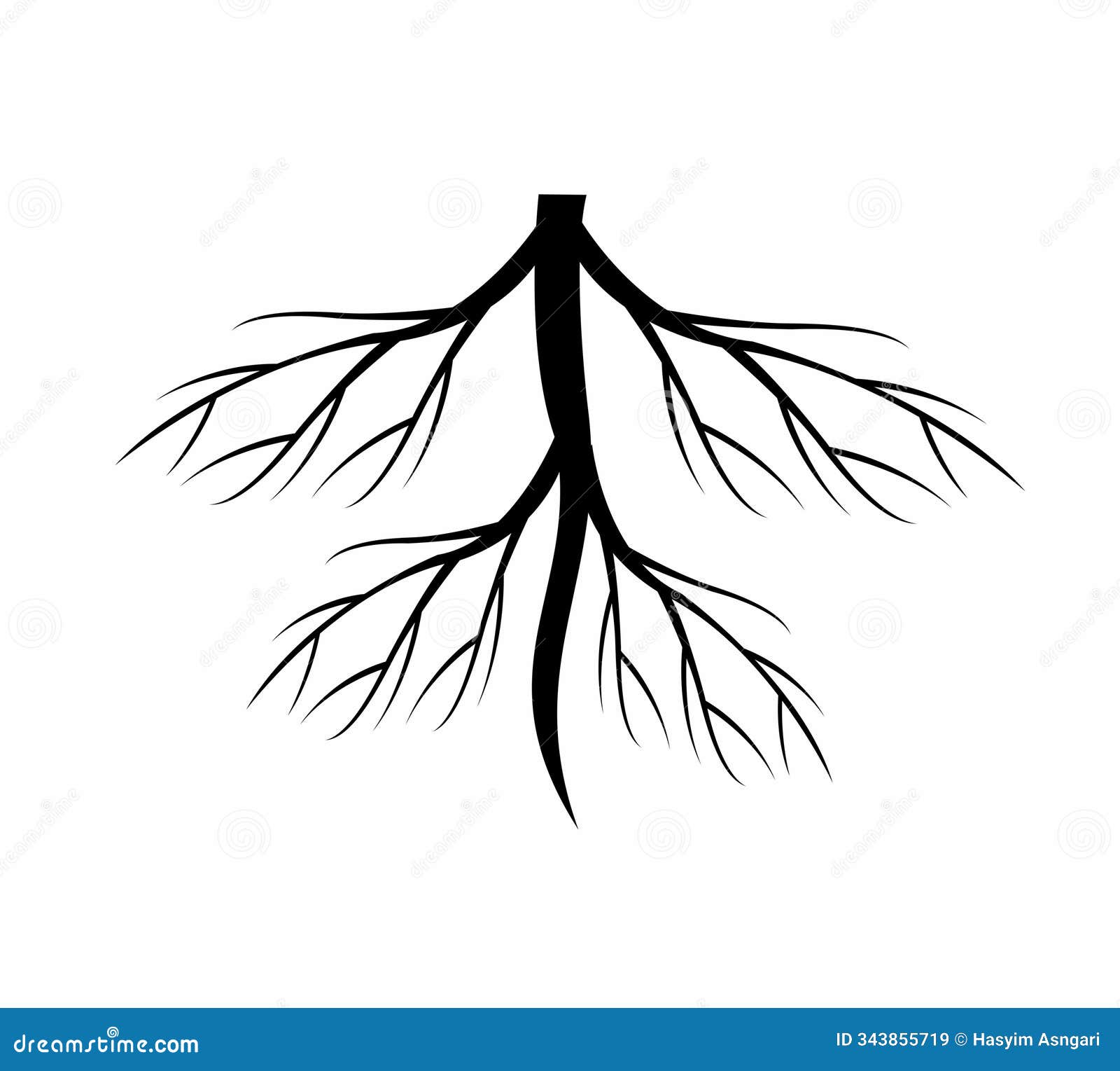 Tree Roots Silhouette Stock Vector Stock Illustration - Illustration of ...