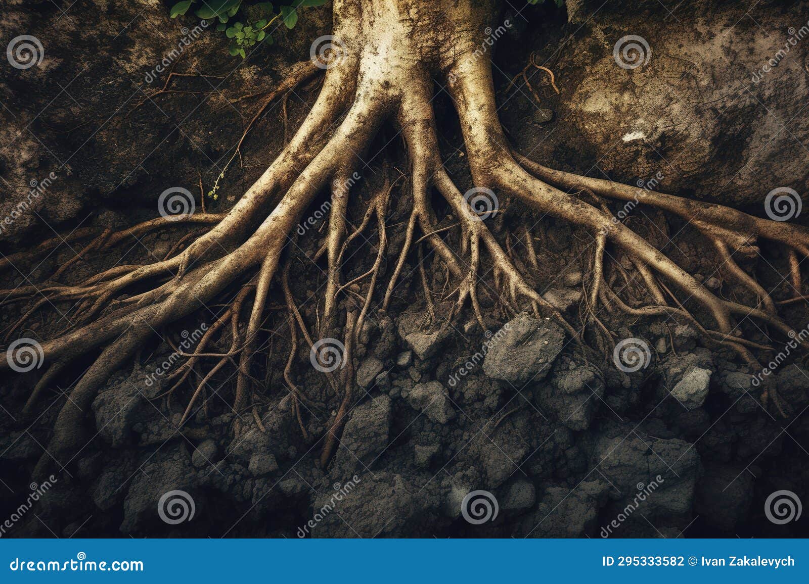 Tree Roots in Soil Close Up Underground Texture Illustration. Ai ...