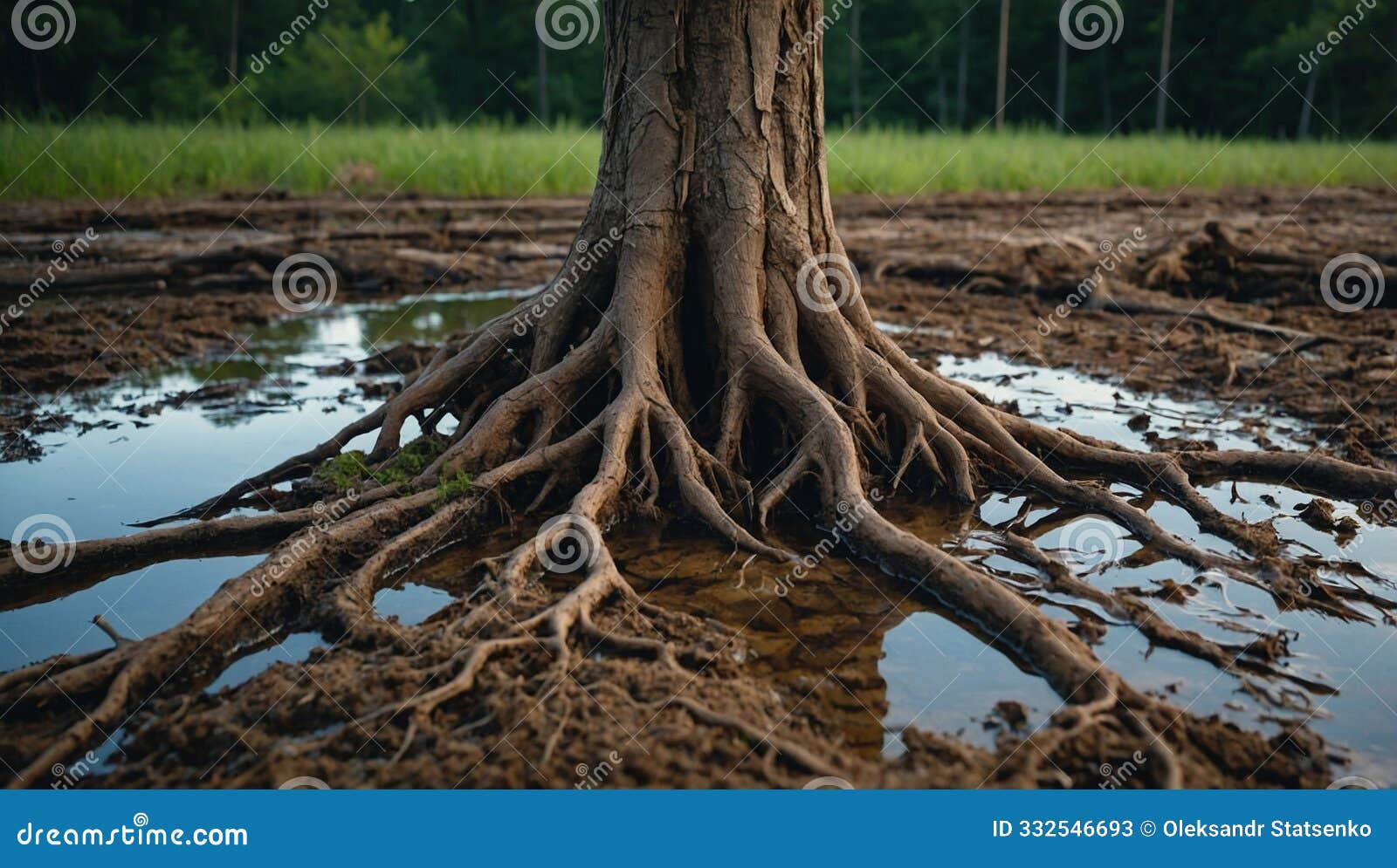 Tree roots stock illustration. Illustration of land - 332546693