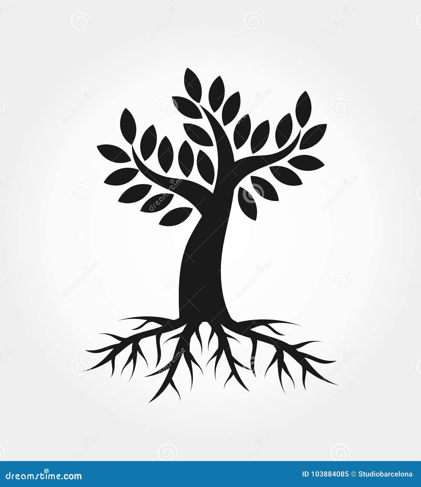 Tree with roots stock vector. Illustration of life, natural - 103884085