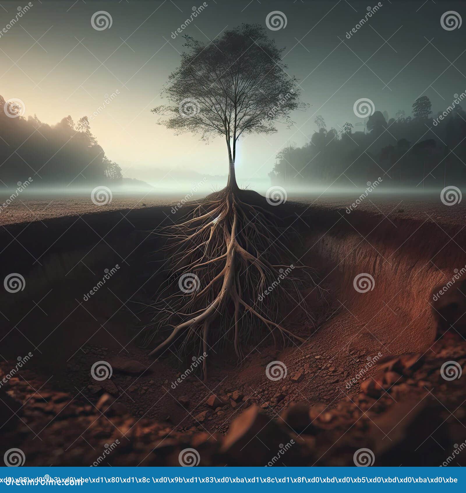 Tree Roots Underground. Ai Generative Stock Illustration - Illustration ...