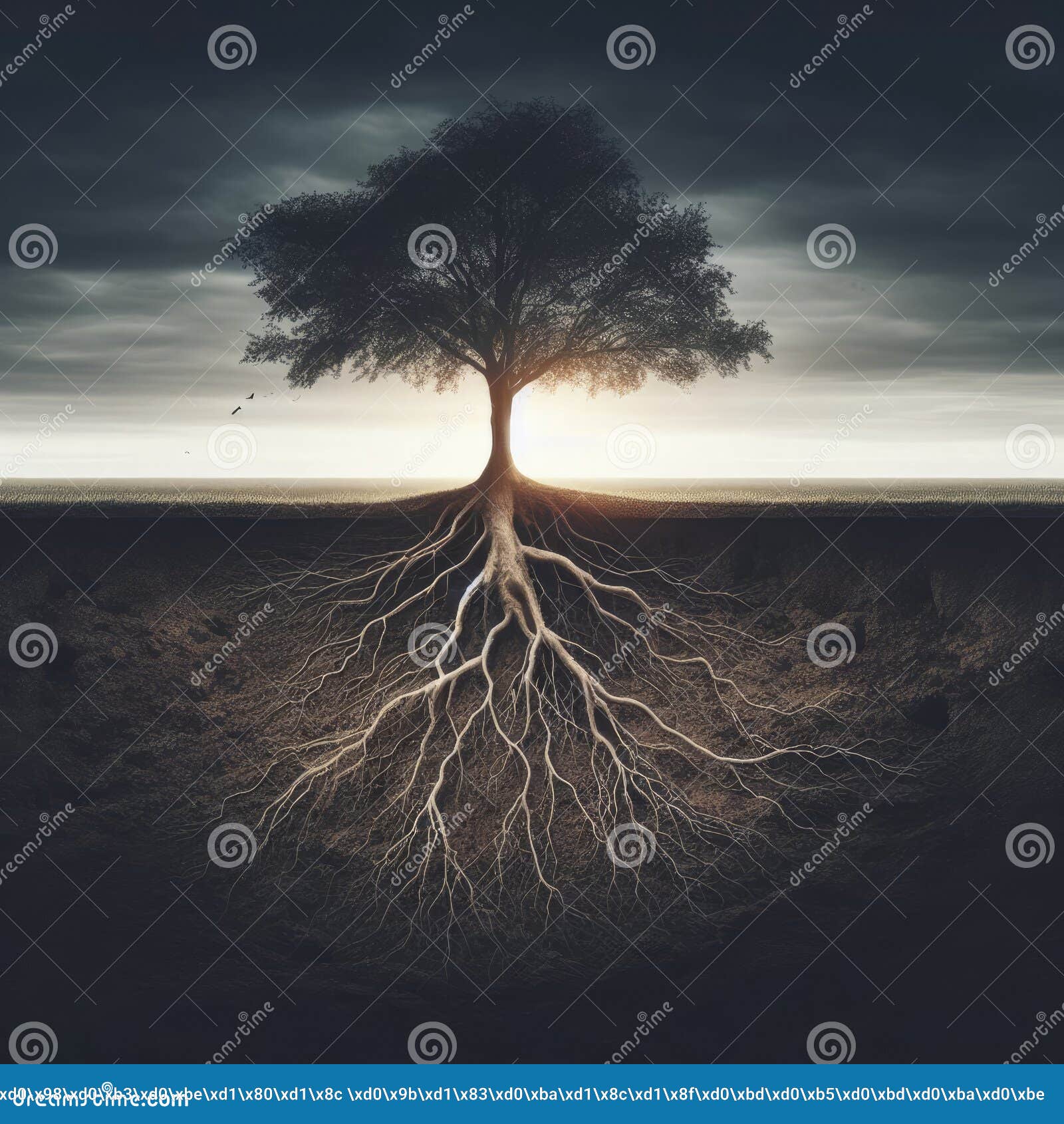 Tree Roots Underground. Ai Generative Stock Illustration - Illustration ...