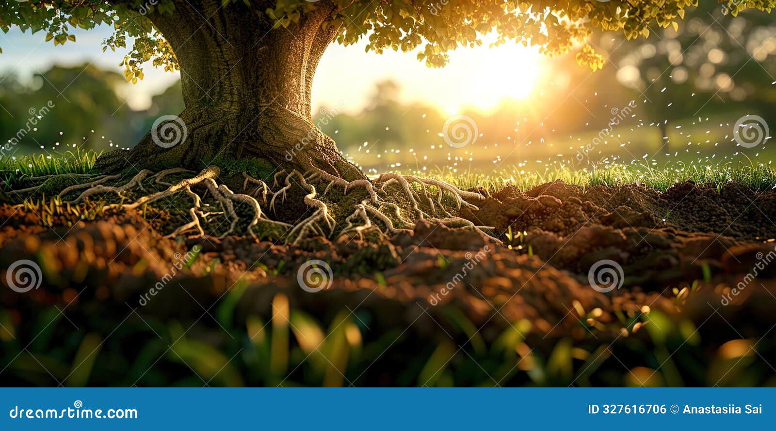 Tree roots underground stock illustration. Illustration of garden ...