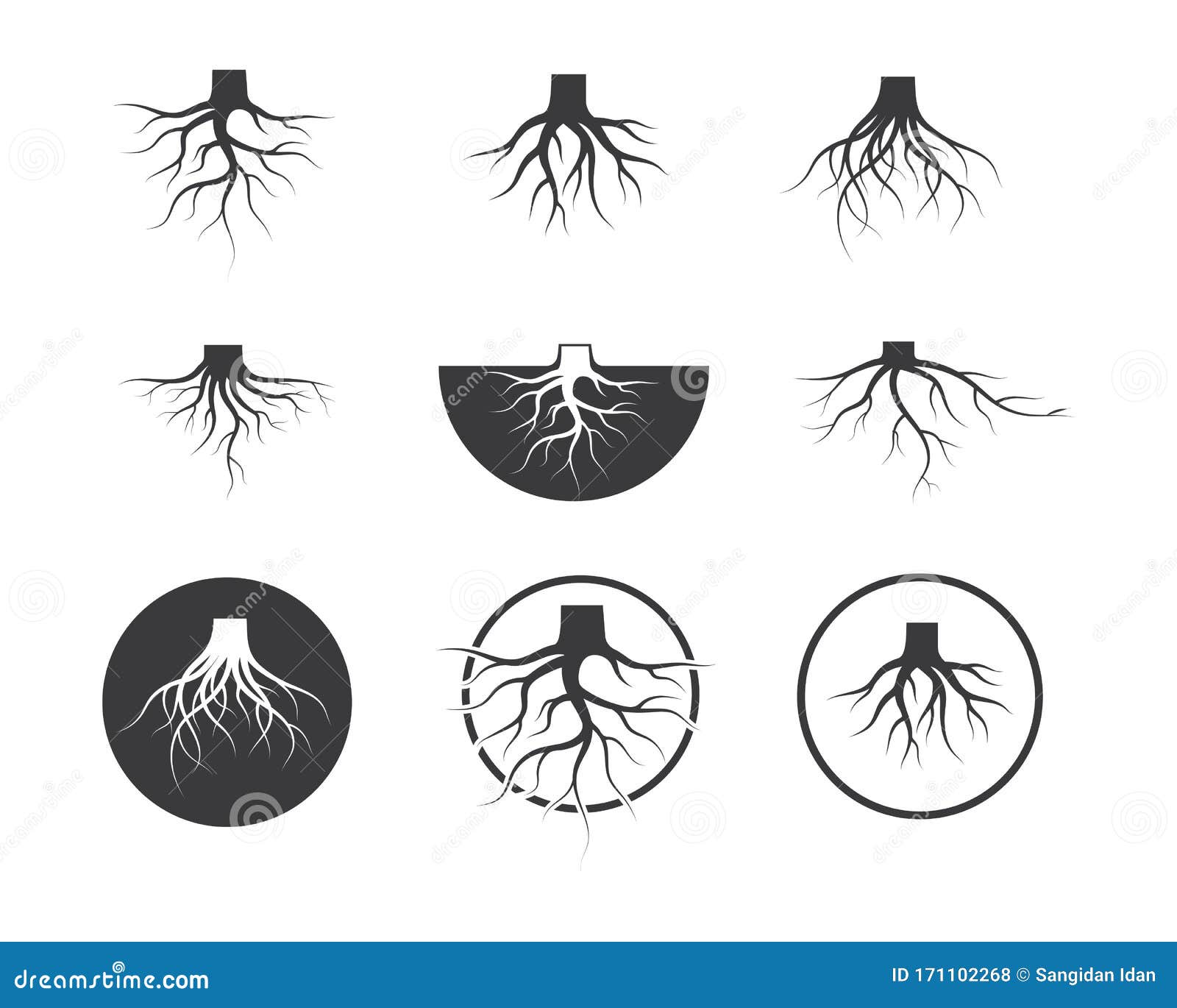 Tree Roots Vector Icon Illustration Design Stock Vector - Illustration ...